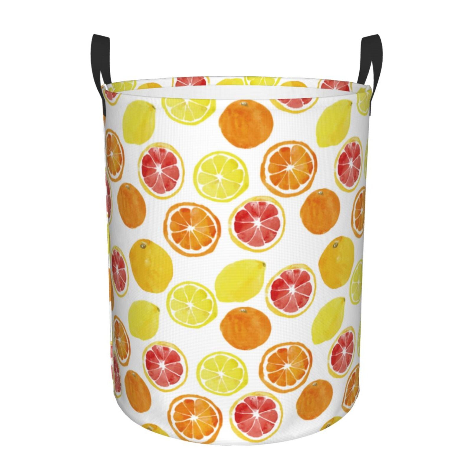 Bingfone Lemon Orange Waterproof Foldable Laundry Hamper Bucket with ...