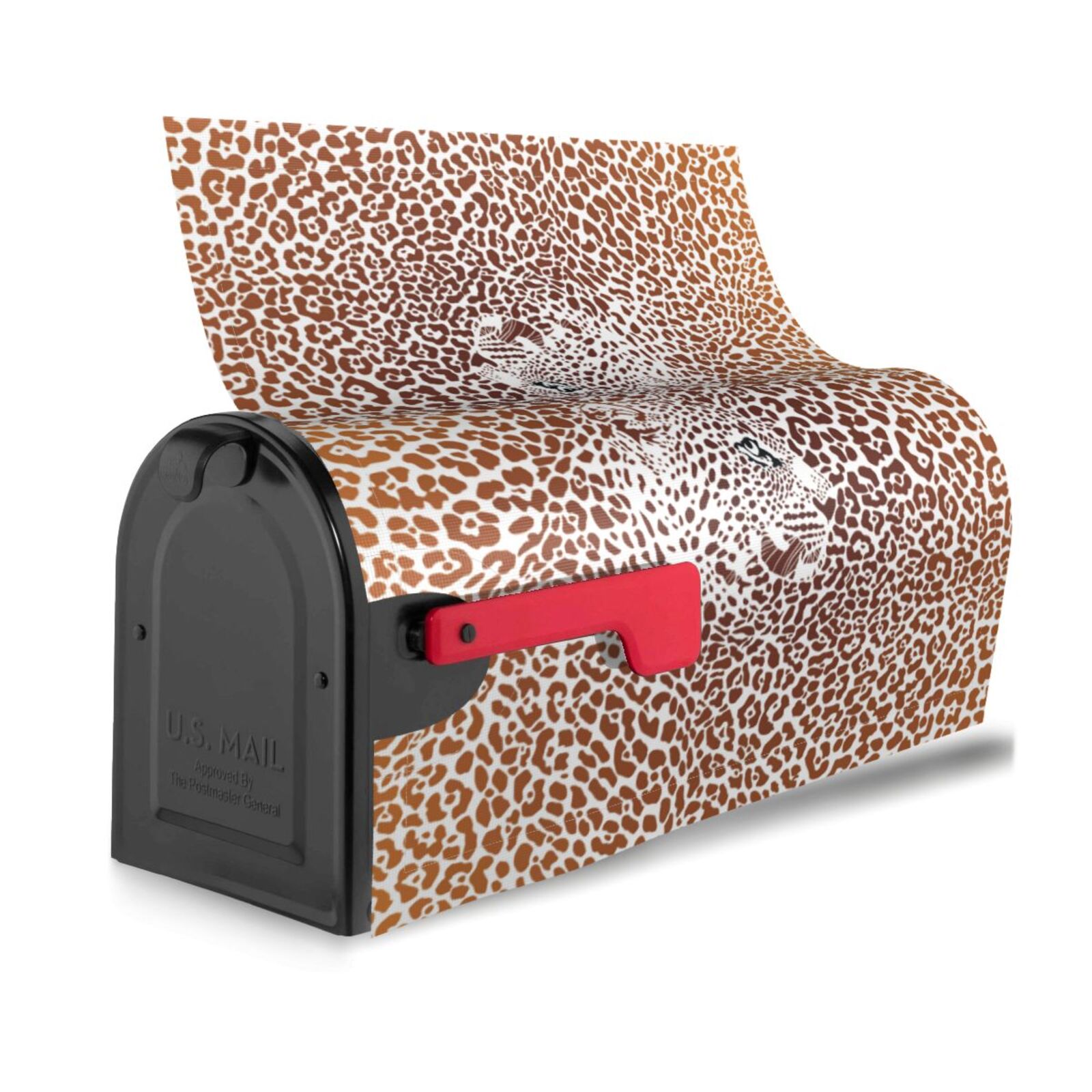 Bingfone Leopard Brown Magnetic Mailbox Cover Standard Size for Garden ...