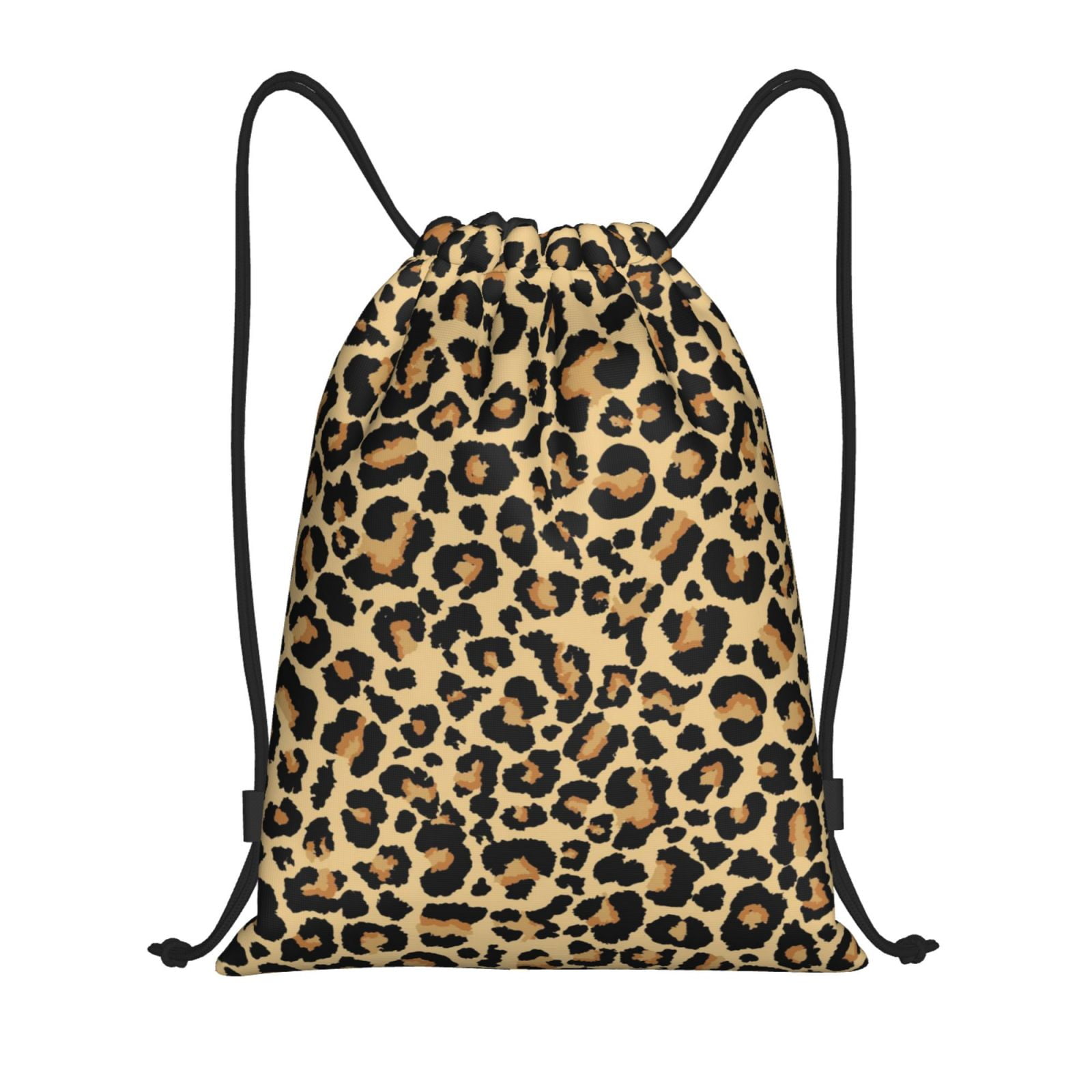 Bingfone Leopard Print Drawstrings Backpacks Bags For Men Women Gym Drawstrings Bag - Walmart.com