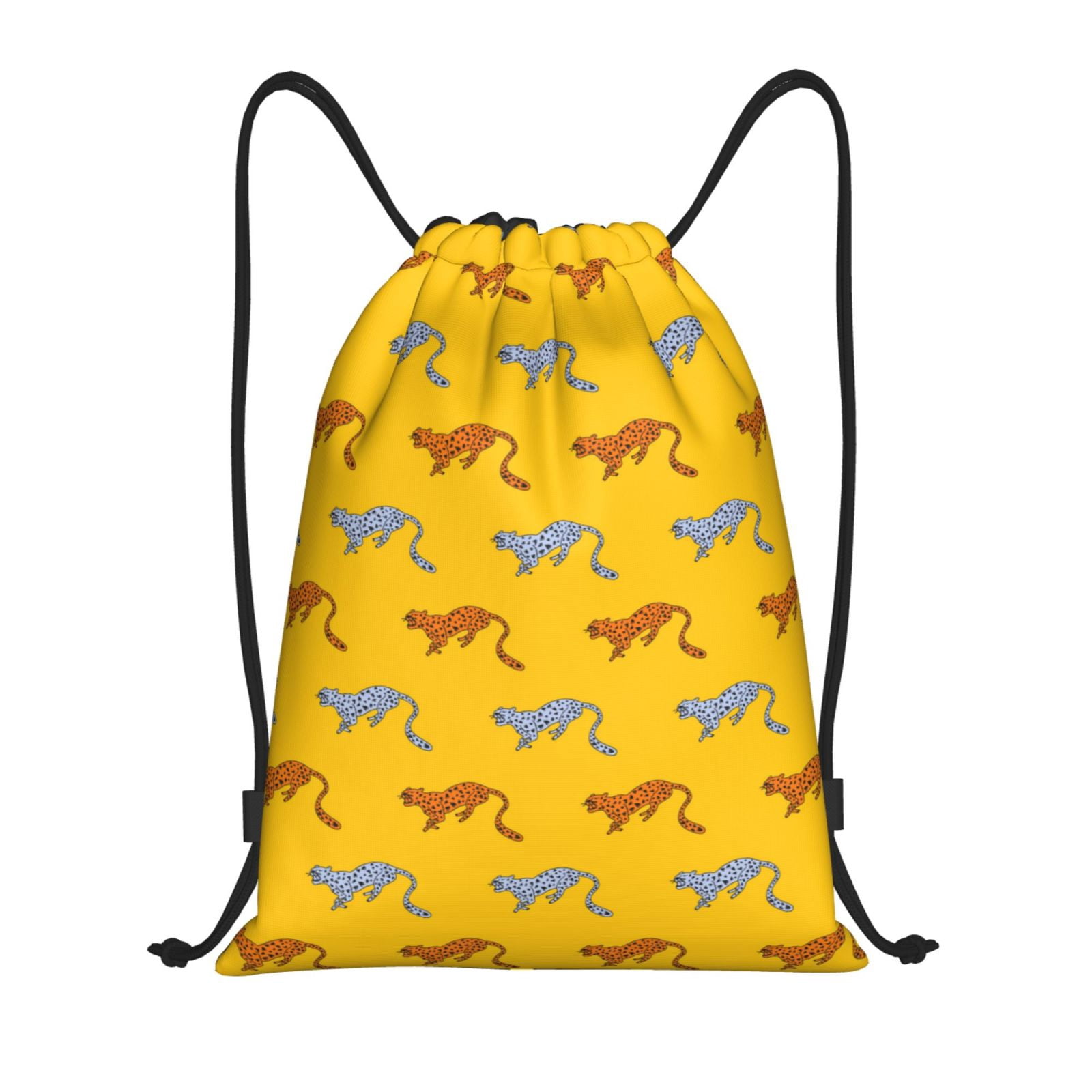 Bingfone Leopard Print Drawstrings Backpacks Bags for Men Women Gym ...