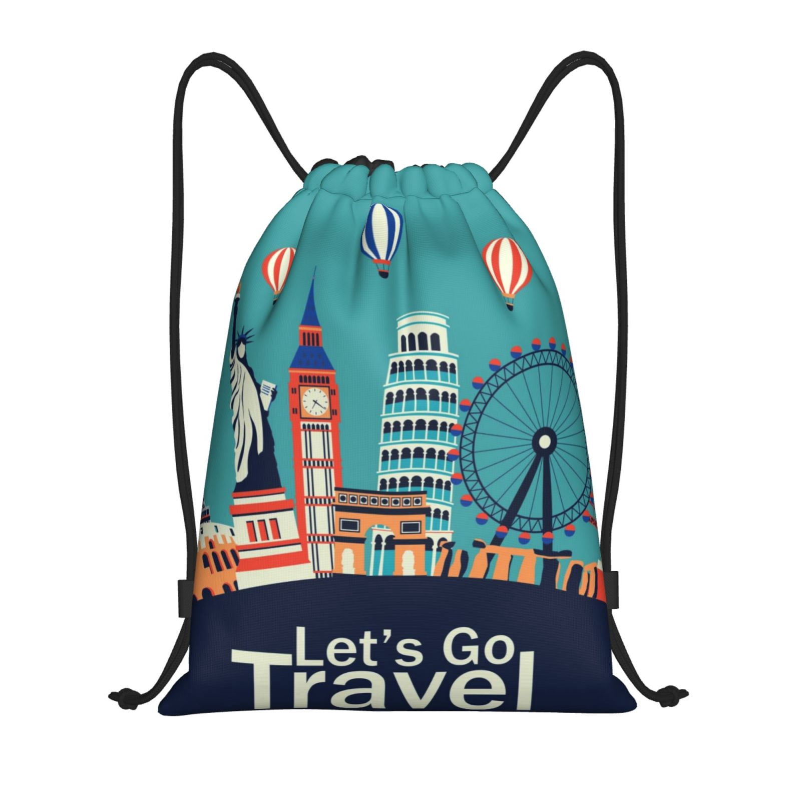 Bingfone Let'S Go Travel Drawstrings Backpacks Bags For Men Women Gym ...