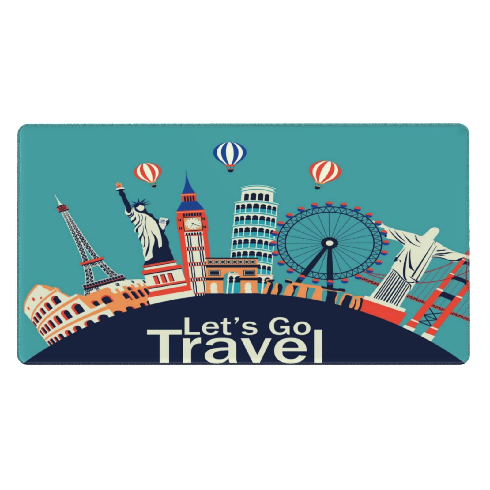 Bingfone Let'S Go Travel Large Gaming Mouse Pad,Extended Desk Mousepad ...