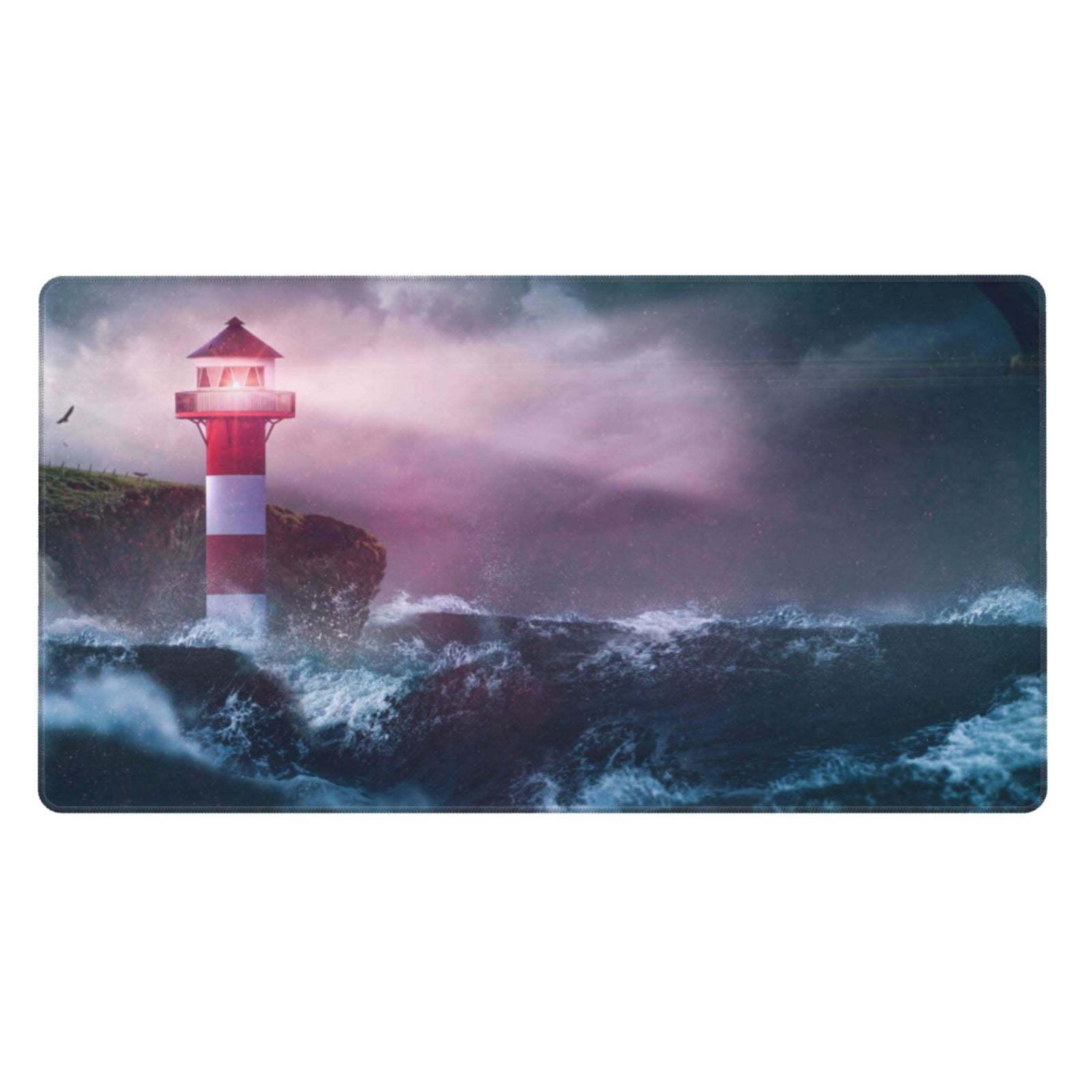 Bingfone Lighthouse Waves Torrential Rain Large Gaming Mouse Pad ...