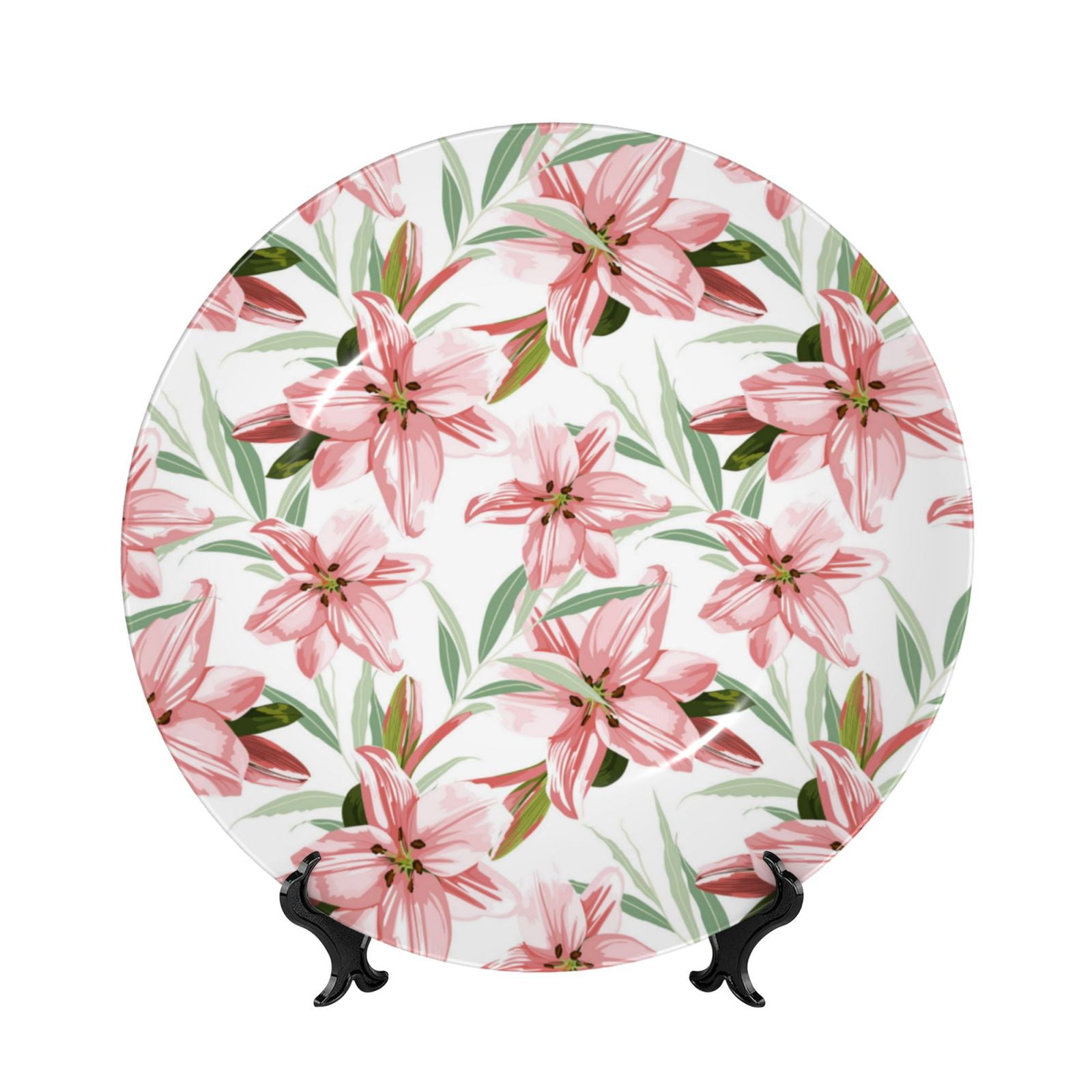 Bingfone Lilies Flowers Print Bone China Dinner Decorative Plates ...