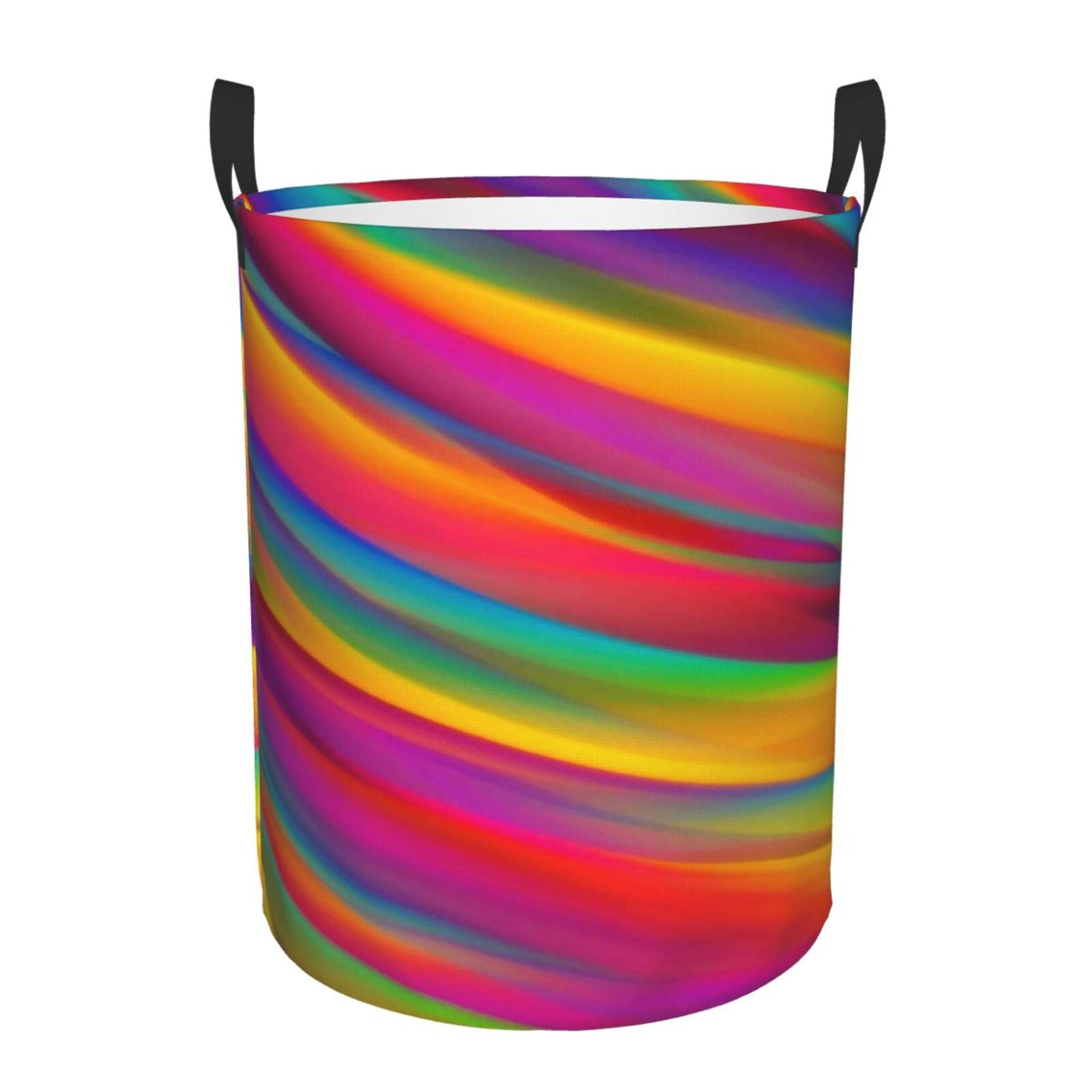 Bingfone Lines Multicolored Rainbow Waterproof Foldable Laundry Hamper ...