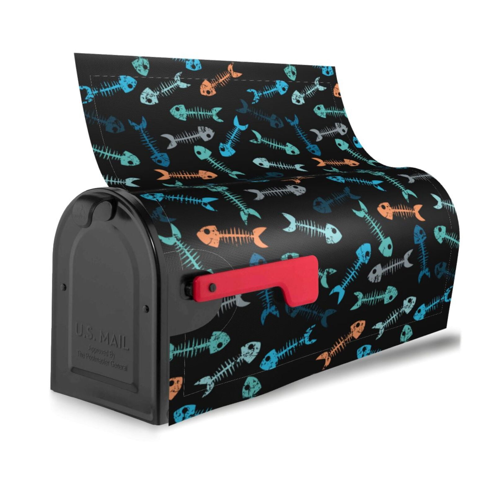 Bingfone Little Fish Skeleton Magnetic Mailbox Cover Standard Size for ...