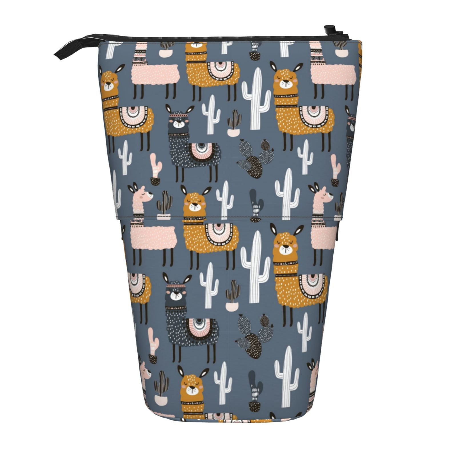 Bingfone Llama and Cactus Print Telescopic Pencil Bag Pen Holder Pop Up ...