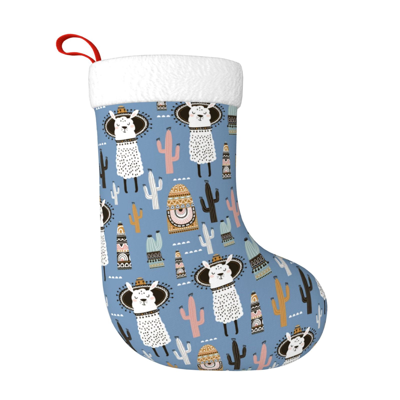 Bingfone Llamas And Cactus Print Personalized Christmas Stocking ...