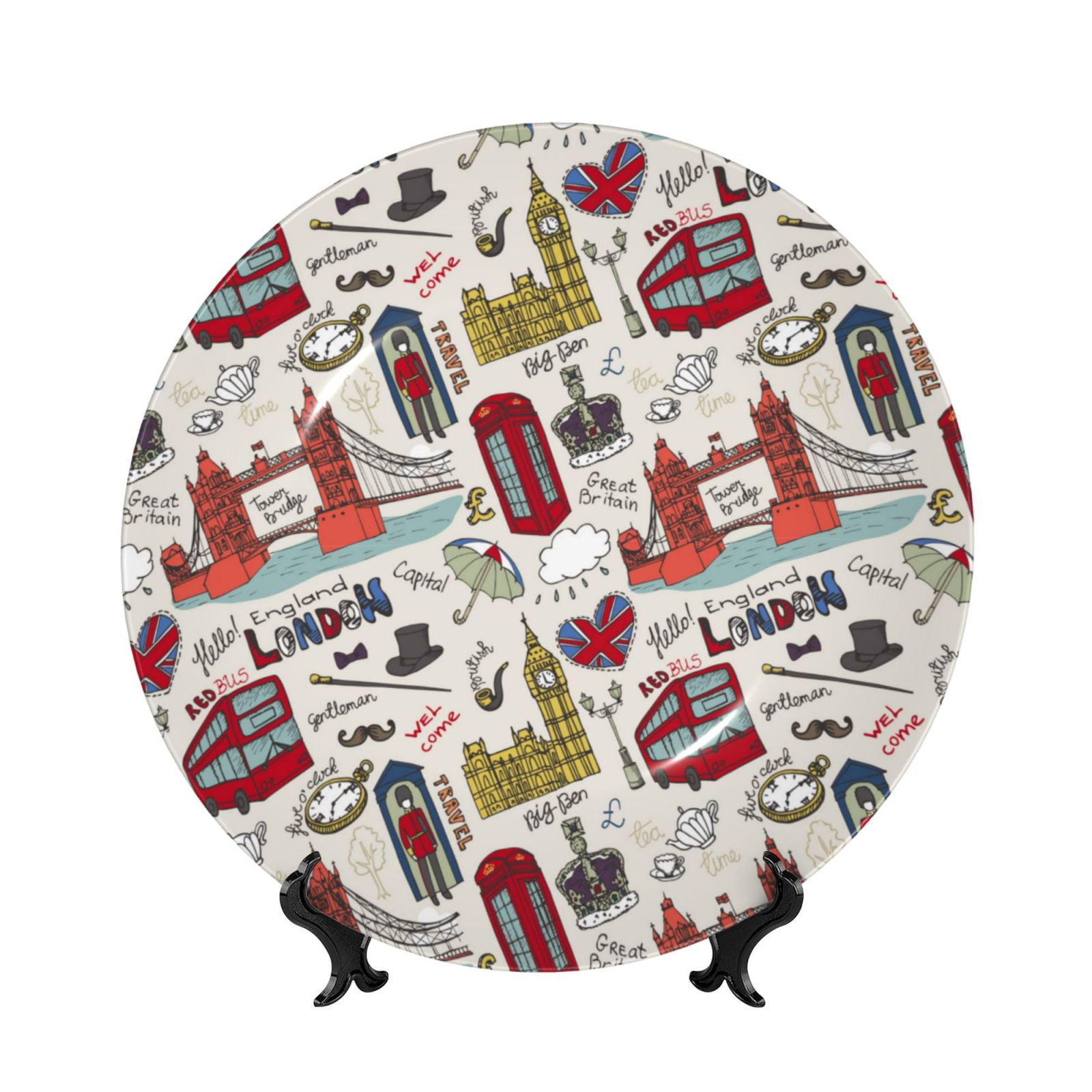 Bingfone London Landmark1 Print Bone China Dinner Decorative Plates ...