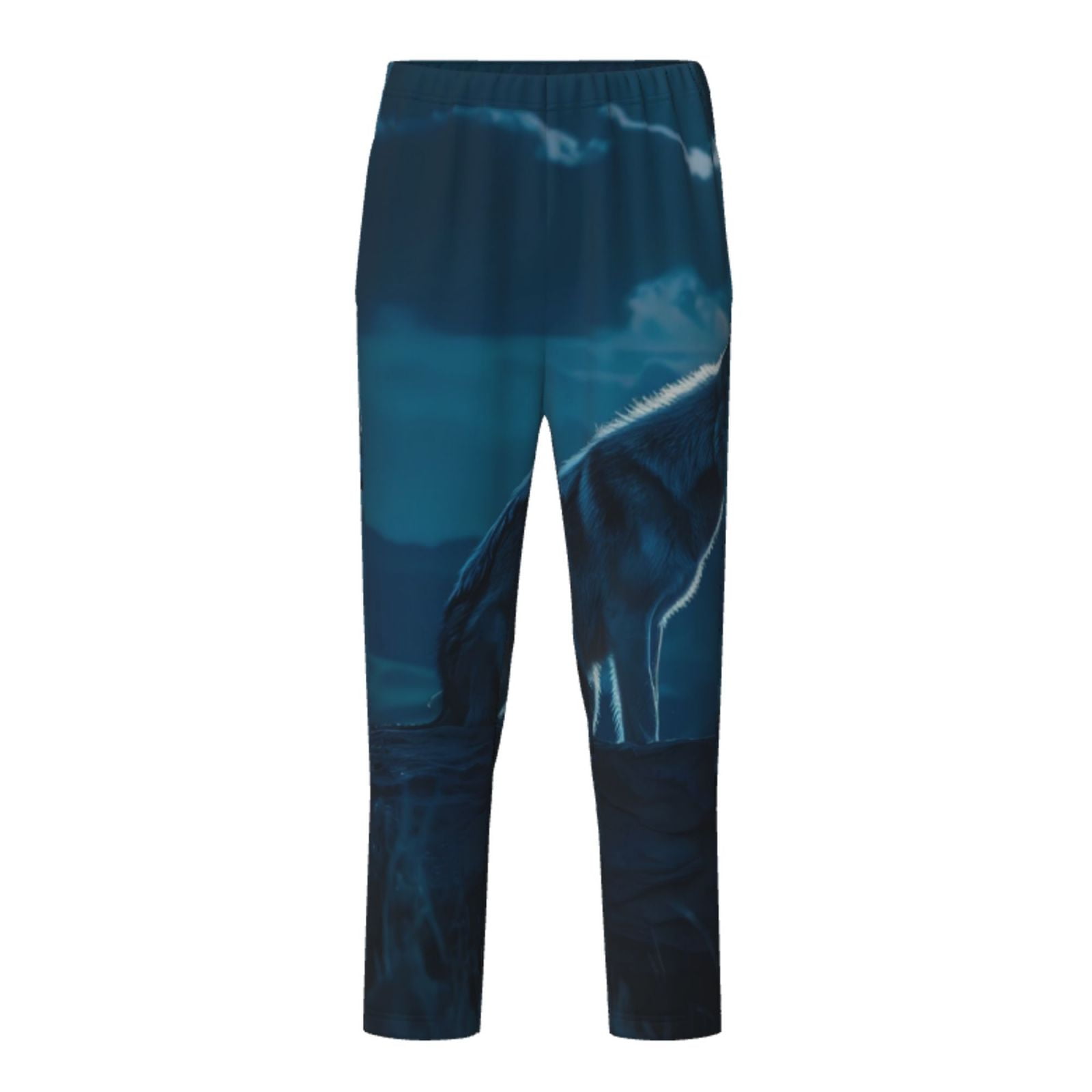 Bingfone Lonely Night Wolf Print Boys Girls Pajama Pants Lounge Pants ...