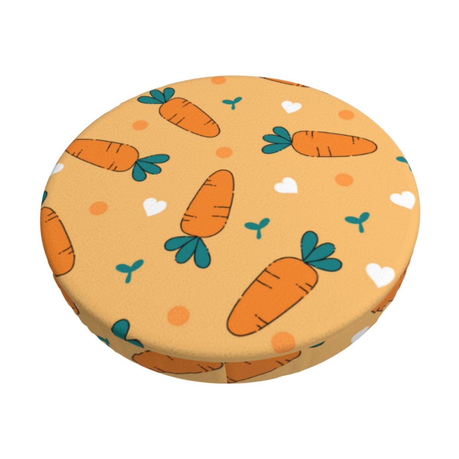 Bingfone Love Carrot Padded Round Bar Stool Cover Cushion with Elastic ...