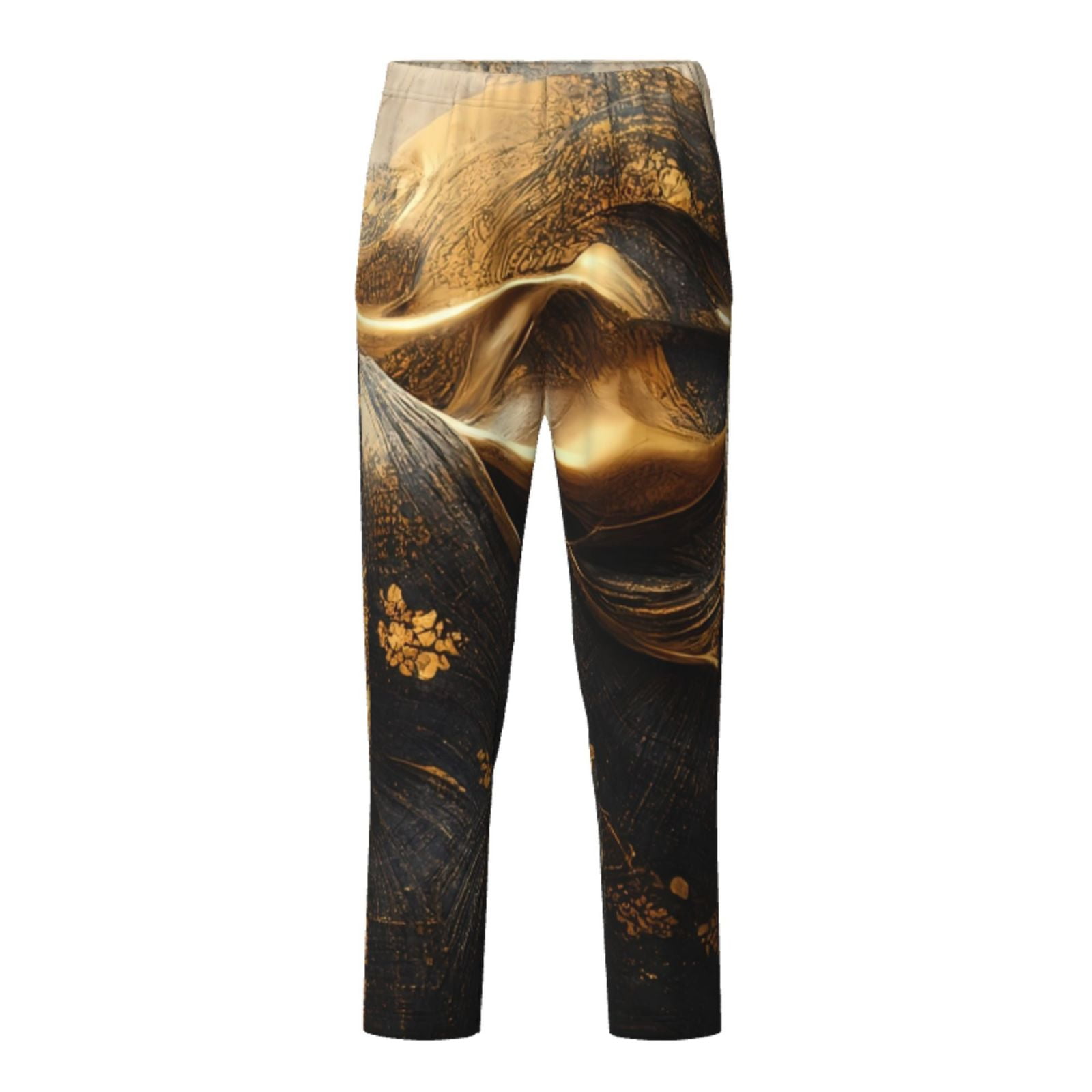 Bingfone Luxurious Gold Flow Print Boys Girls Pajama Pants Lounge Pants ...