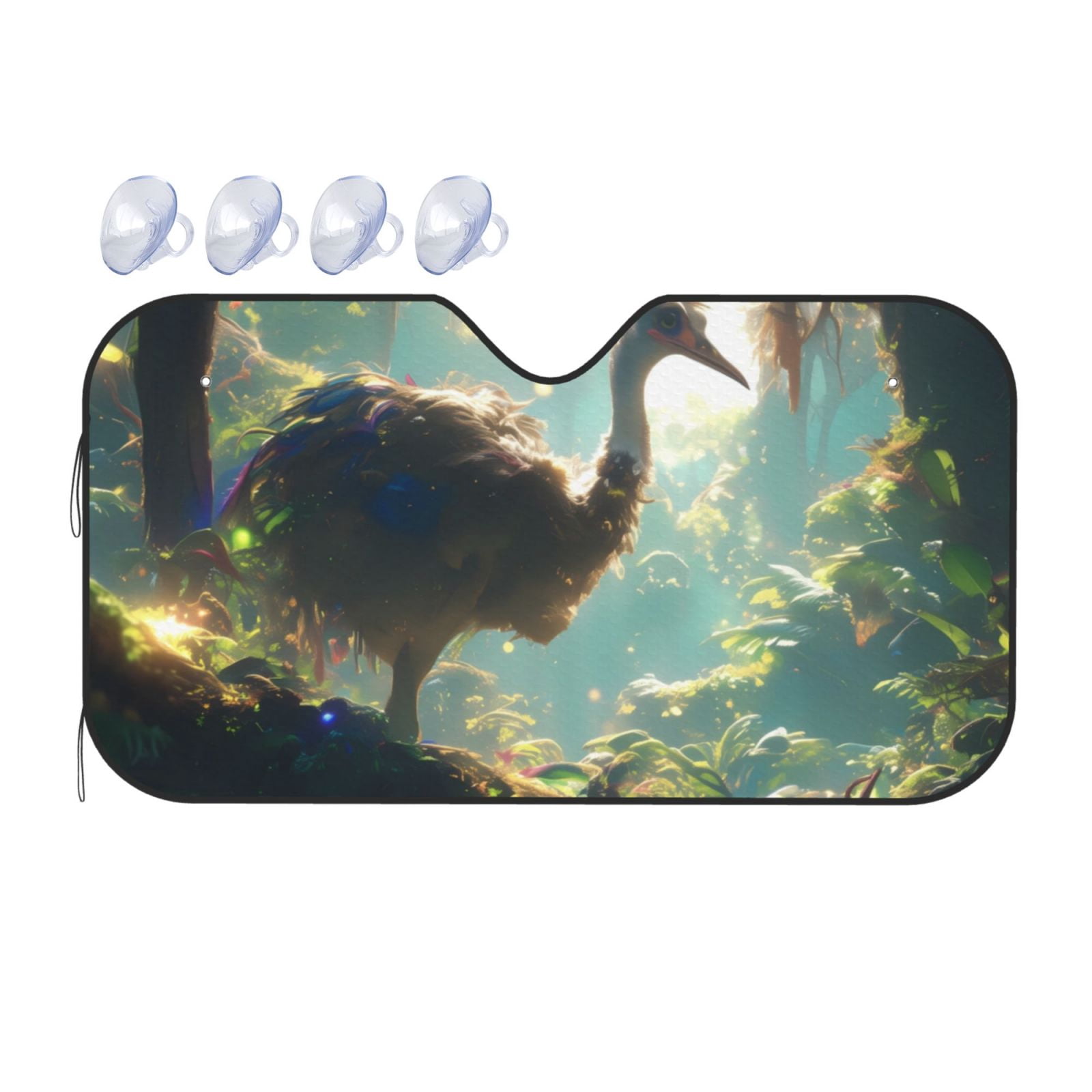 Bingfone Majestic Ostrich In Forest Car Windshield Sunshade,Sun ...