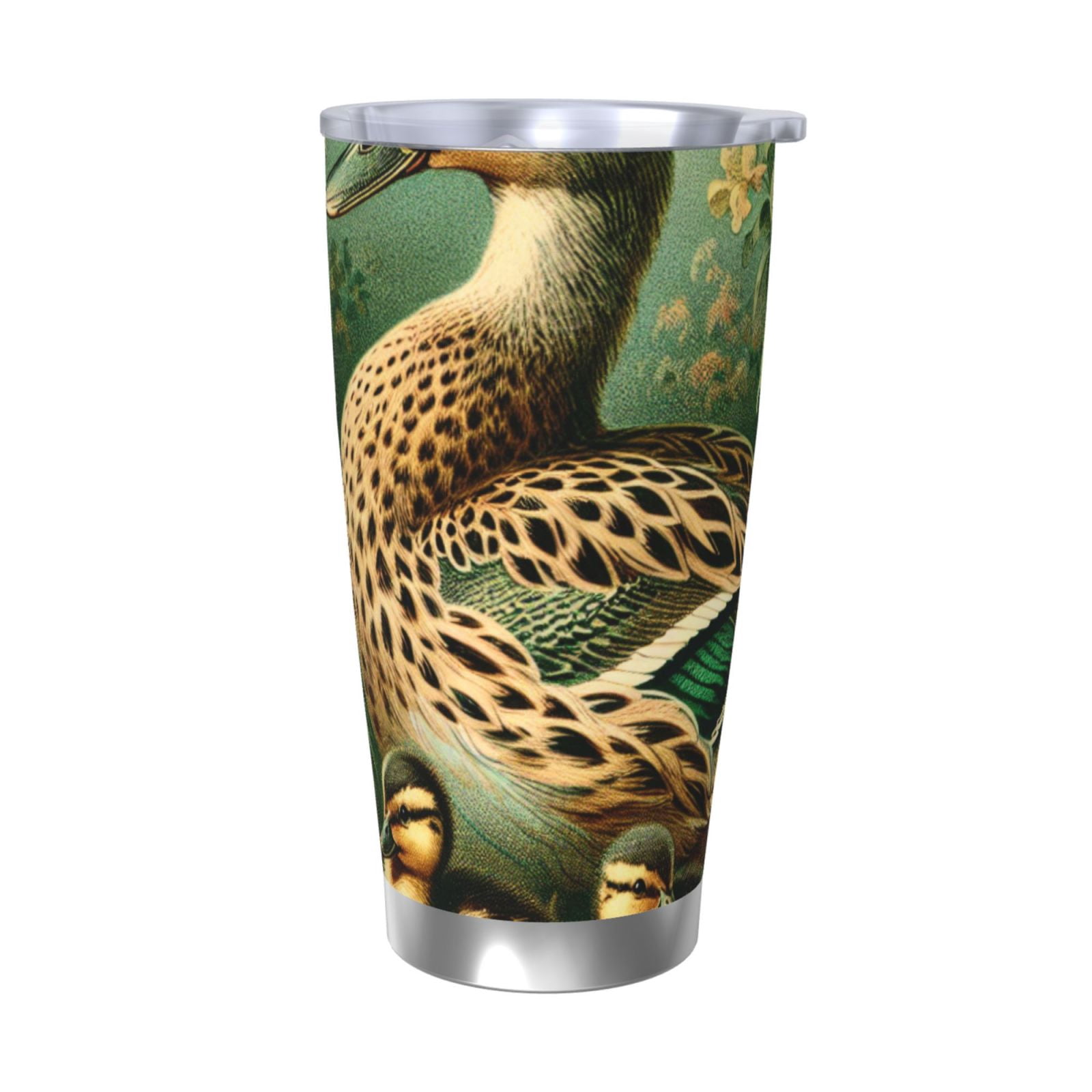 Bingfone Mallard Duck And Flowers for 20 Oz Stainless Steel Travel Mug ...