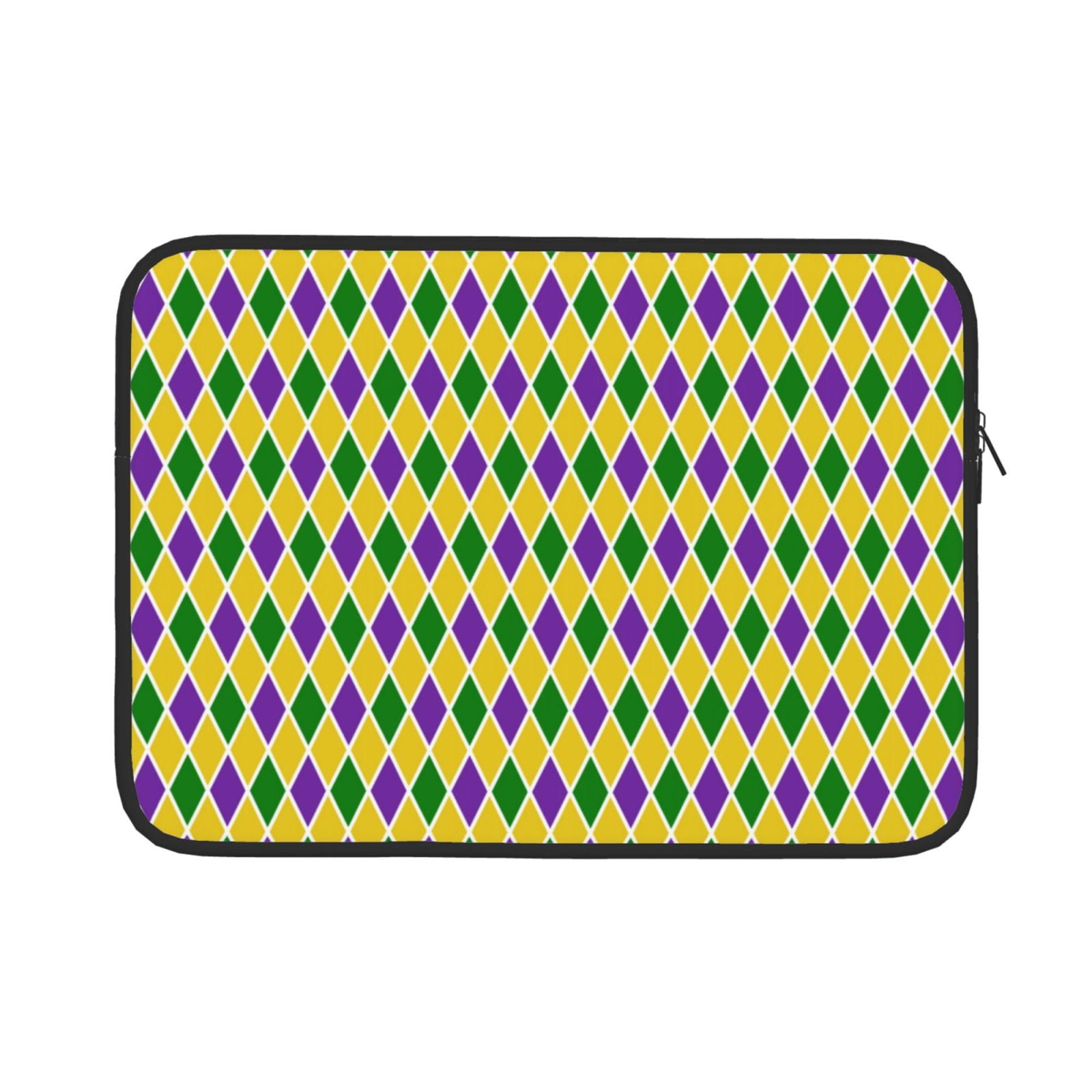 Bingfone Mardi Gras Purple Yellow Plaid Laptop Sleeve Case 13 Inch, 360 ...