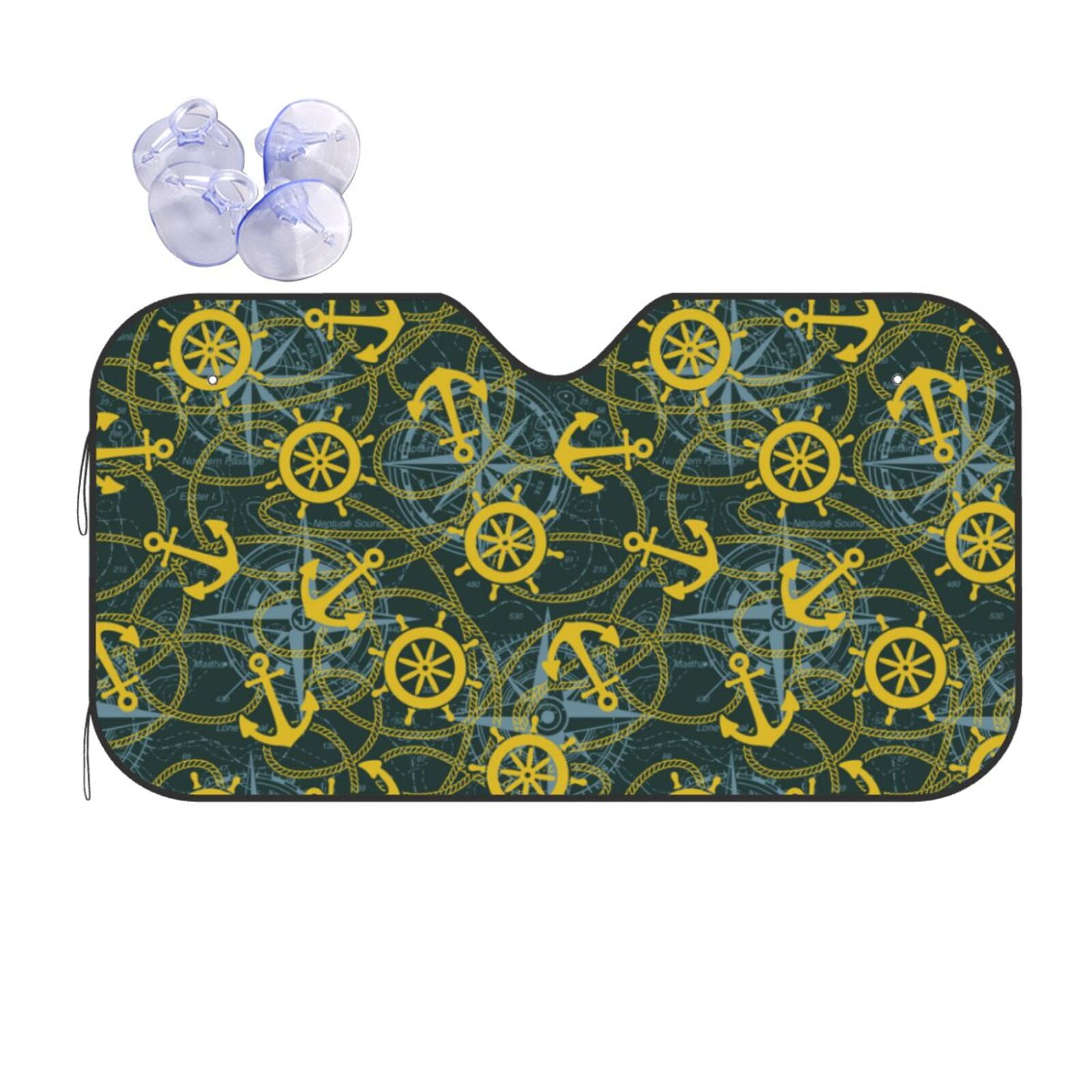 Bingfone Marine Anchors And Compass Car Windshield Sun Shade Protector ...