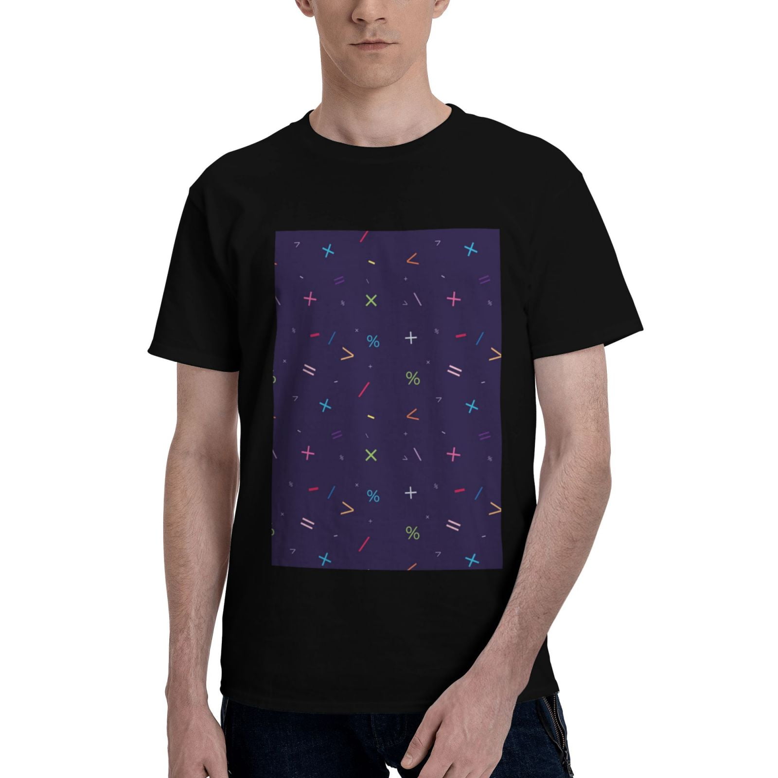 Bingfone Mathematical Symbols Men'S Loose Fit Short-Sleeve Pocket T ...
