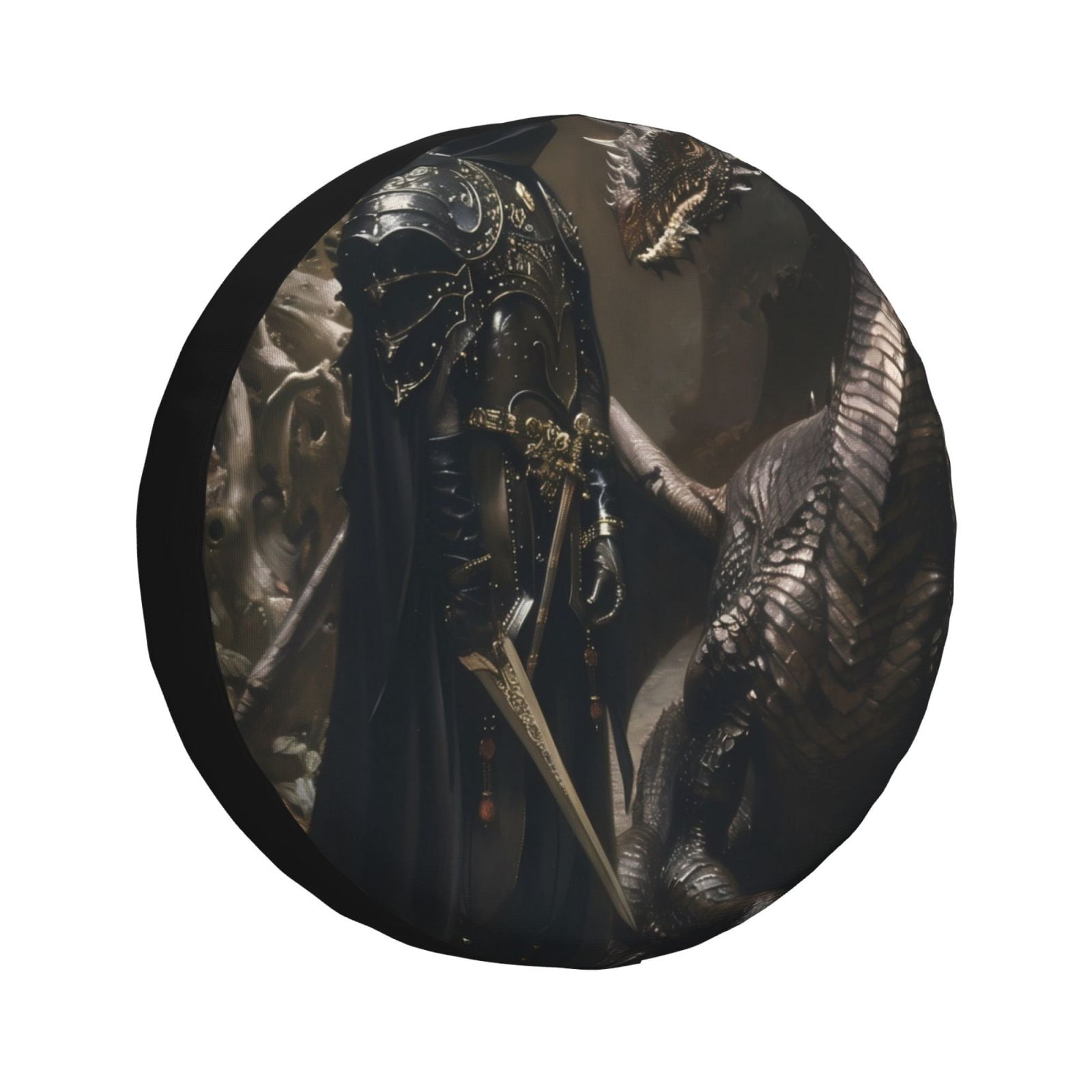 Bingfone Medieval Knight And Dragon Spare Tire Cover Weatherproof ...