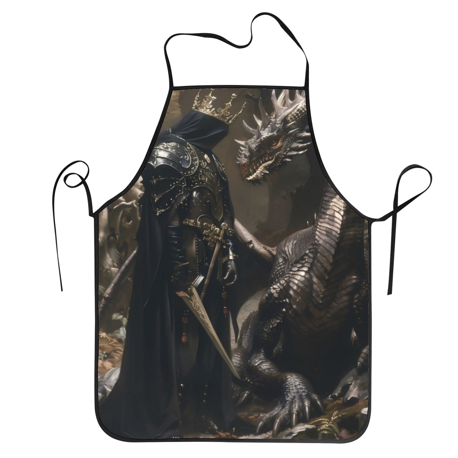 Bingfone Medieval Knight And Dragon for Tie-up Apron, Unisex Waterproof ...