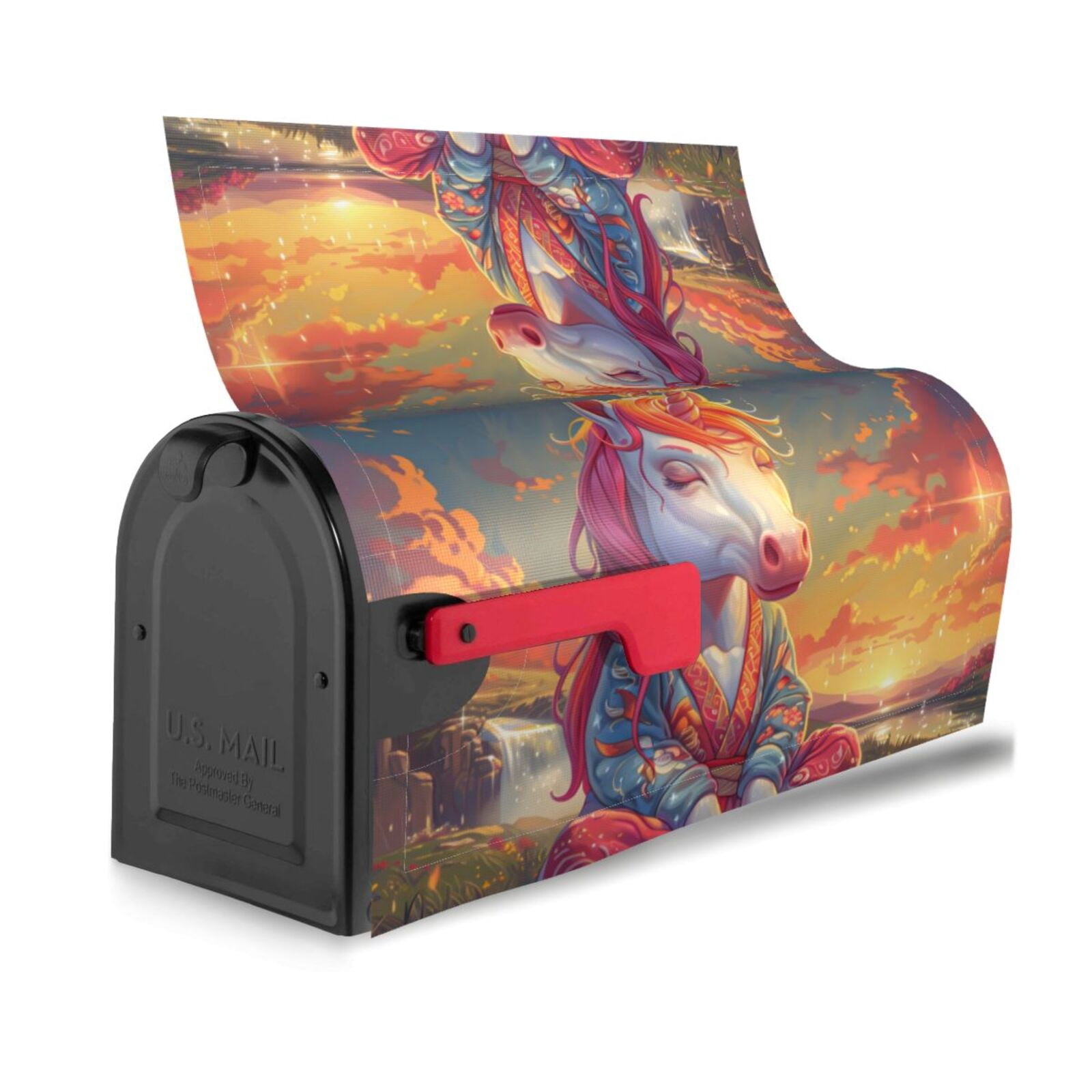 Bingfone Meditating Cute Horse Magnetic Mailbox Cover Standard Size for ...