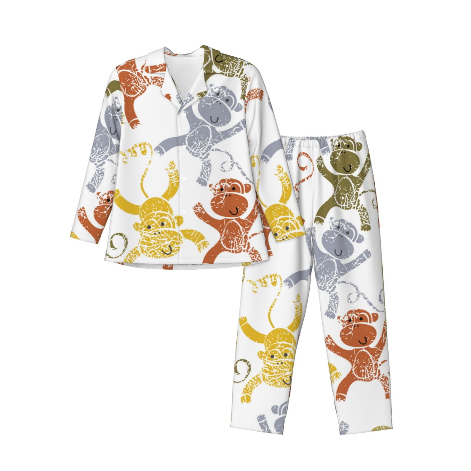 Bingfone Men'S Pajama Set 2 Piece Loungewear Pjs, Long Sleeve With ...