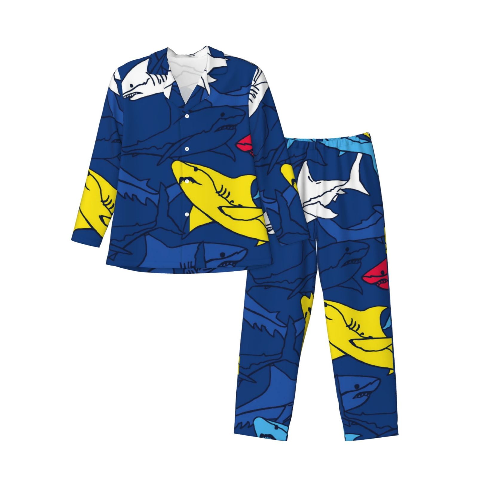 Bingfone Men'S Pajama Set 2 Piece Loungewear Pjs, Long Sleeve With ...