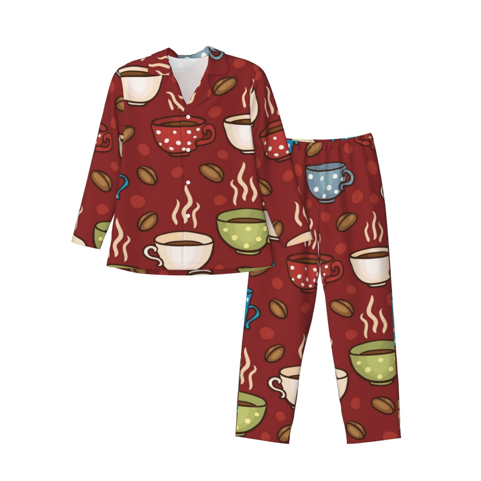 Bingfone Men'S Pajama Set 2 Piece Loungewear Pjs, Long Sleeve With ...