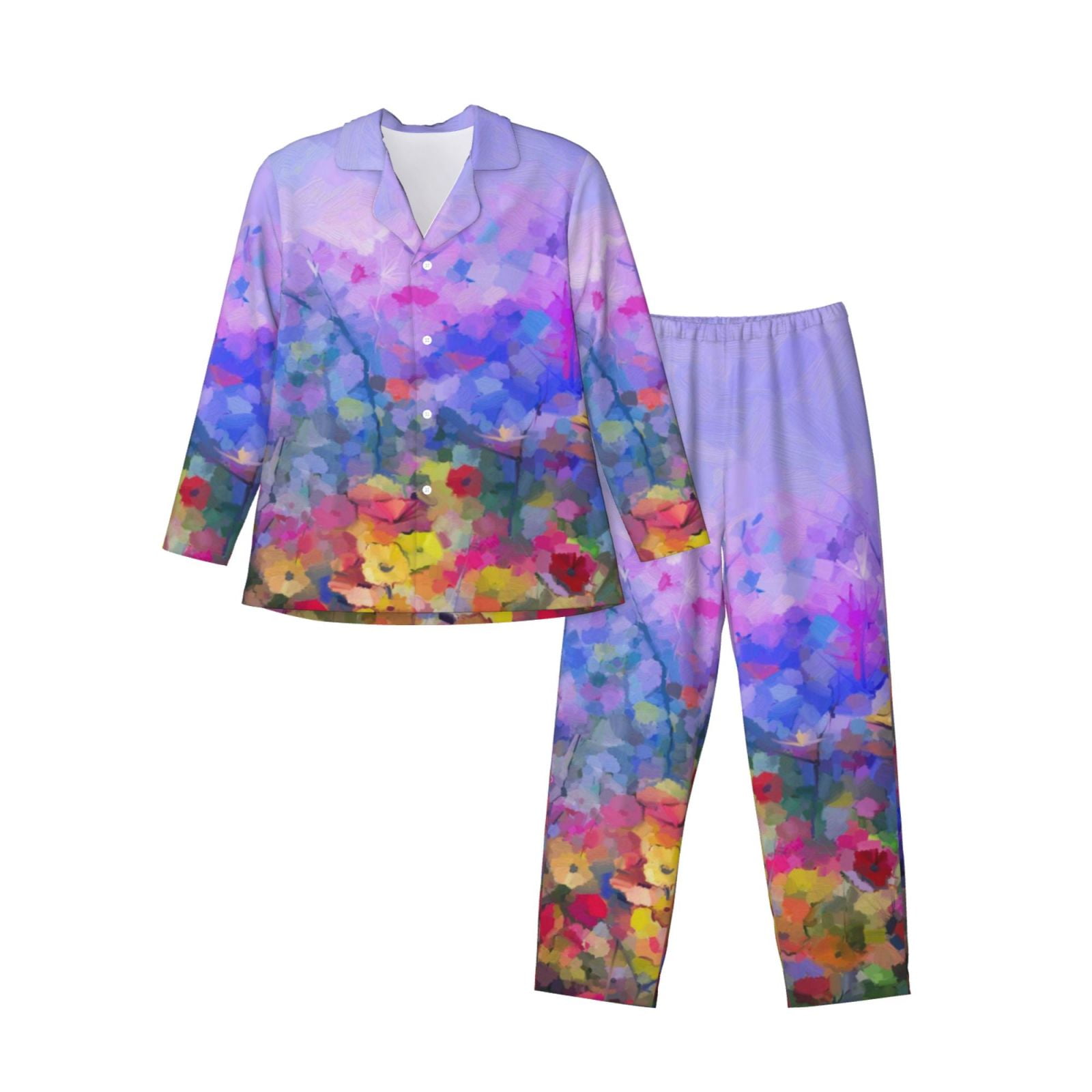 Bingfone Men'S Pajama Set 2 Piece Loungewear Pjs, Long Sleeve With ...