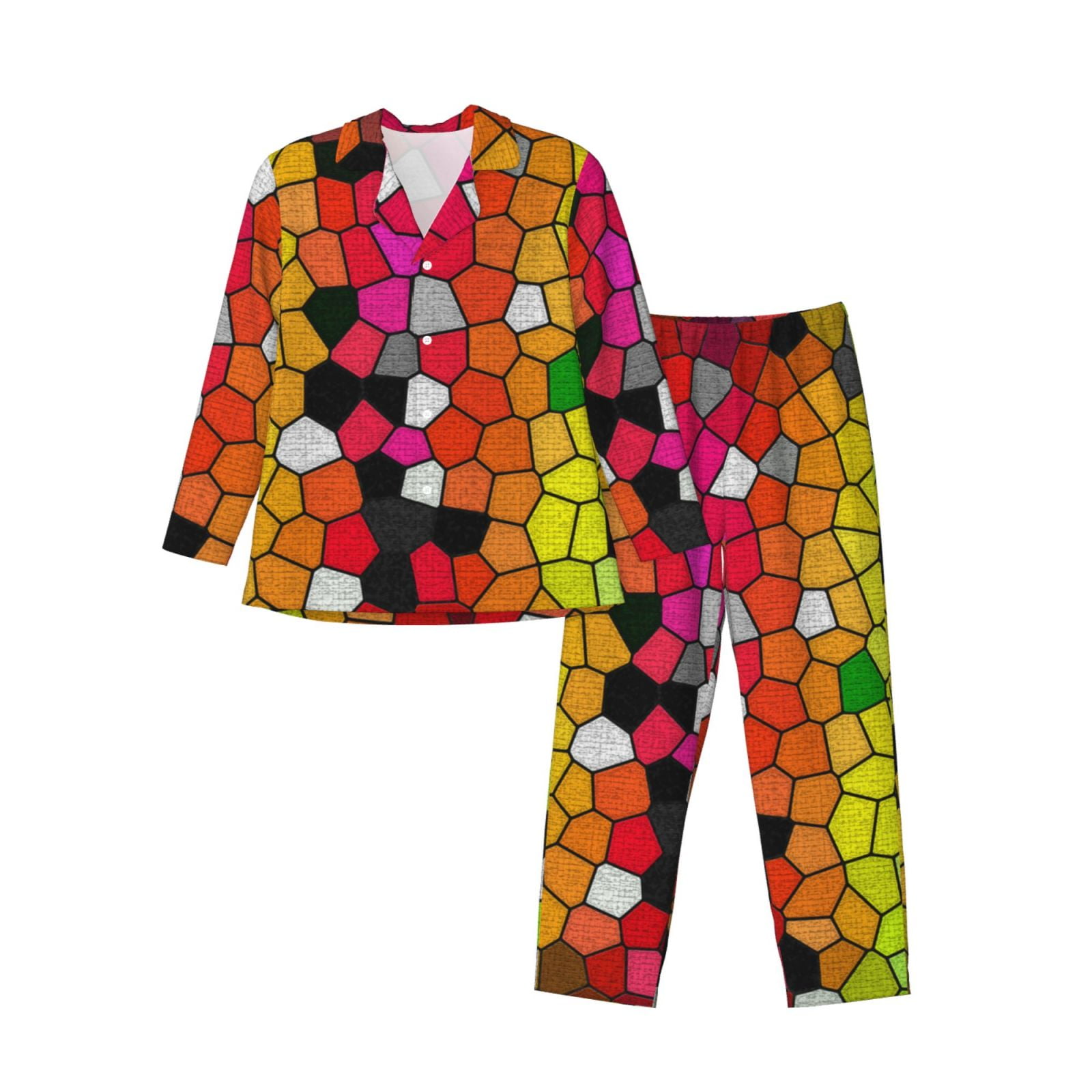 Bingfone Men'S Pajama Set 2 Piece Loungewear Pjs, Long Sleeve With ...