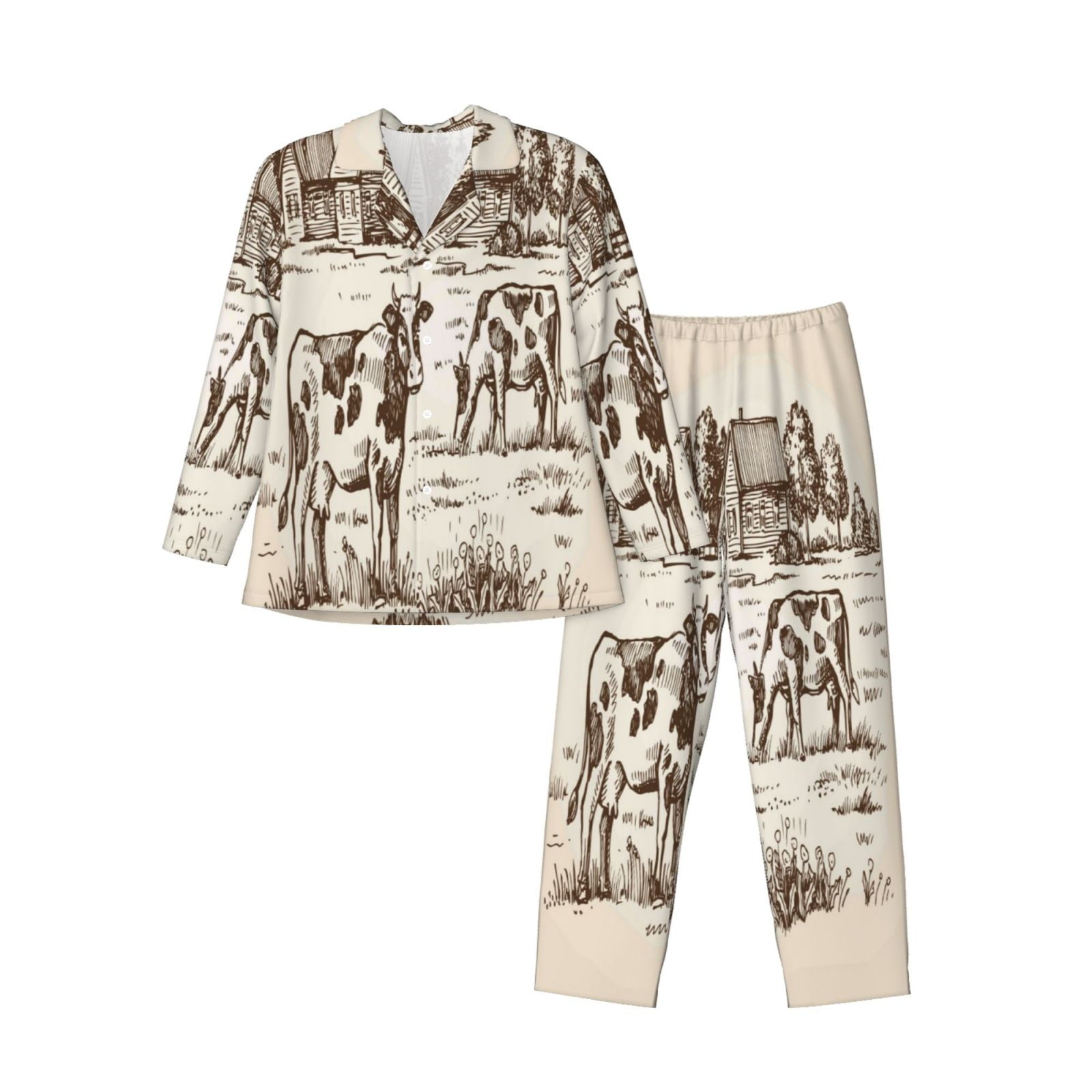 Bingfone Men'S Pajama Set 2 Piece Loungewear Pjs, Long Sleeve With ...