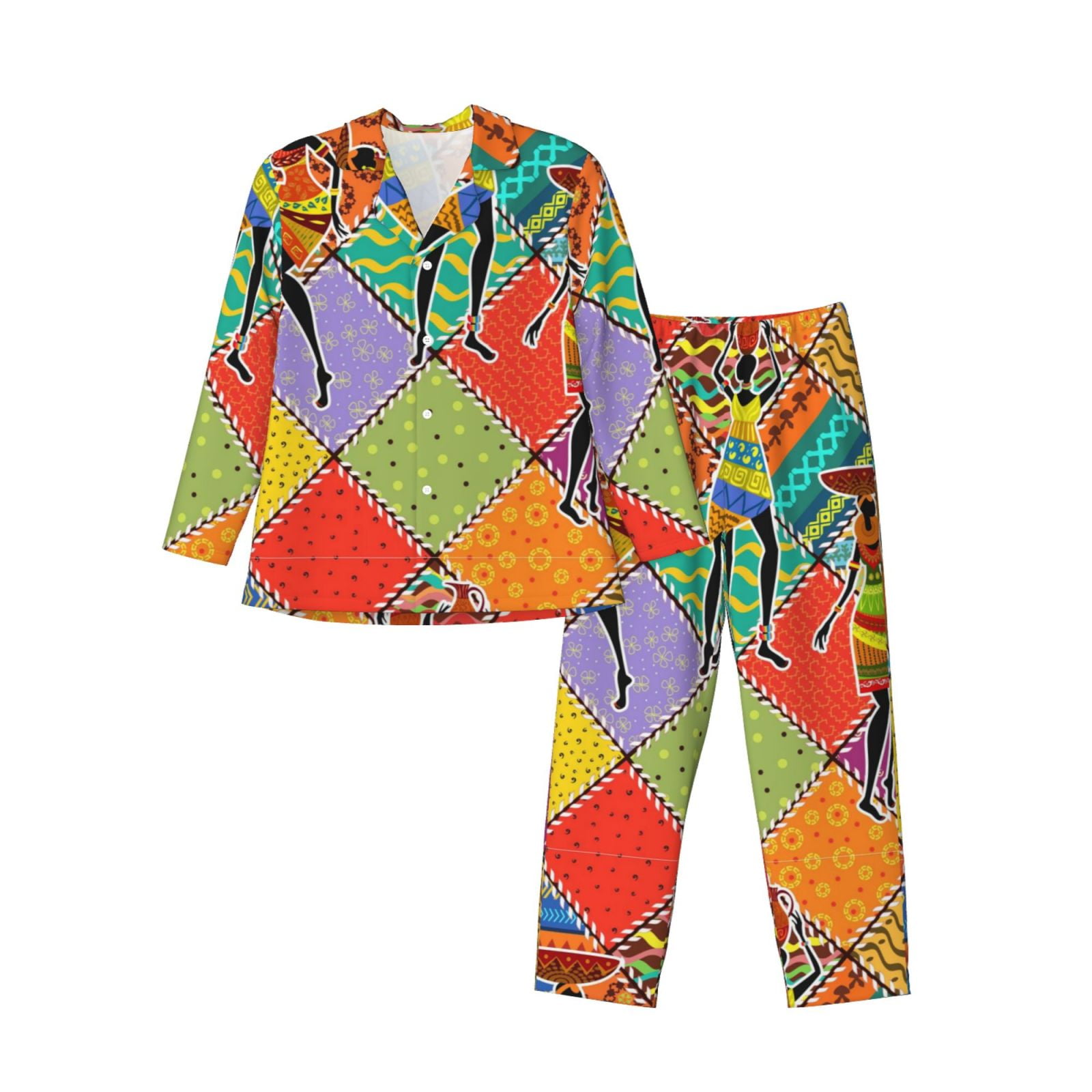 Bingfone Men'S Pajama Set 2 Piece Loungewear Pjs, Long Sleeve With ...