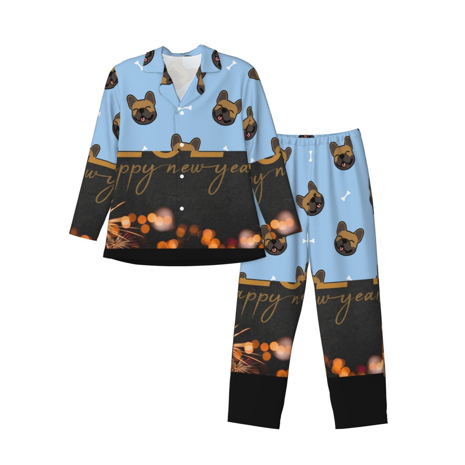 Bingfone Men'S Pajama Set 2 Piece Loungewear Pjs, Long Sleeve With ...