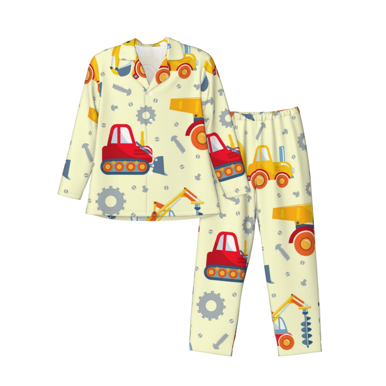 Bingfone Men'S Pajama Set 2 Piece Loungewear Pjs, Long Sleeve With ...