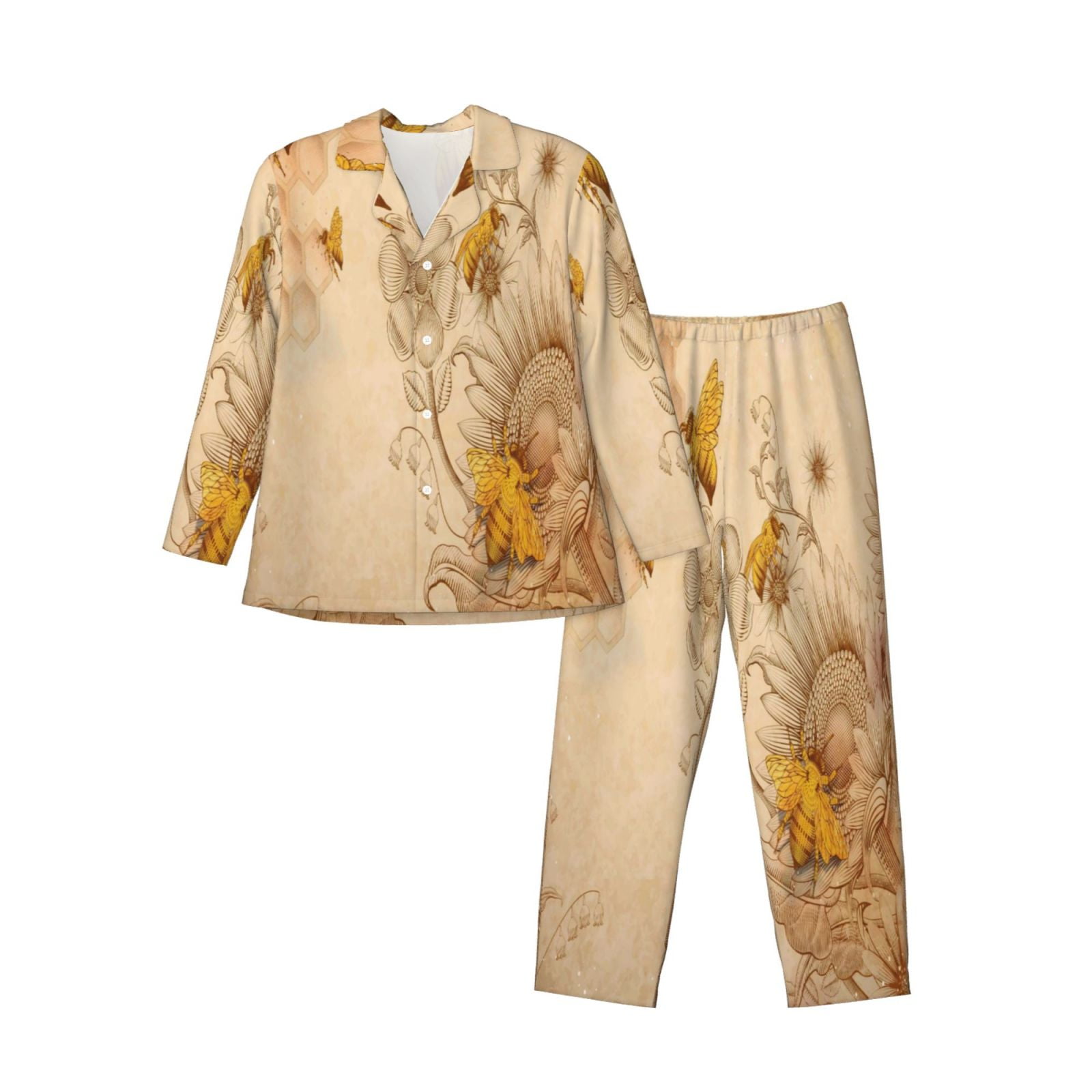 Bingfone Men'S Pajama Set 2 Piece Loungewear Pjs, Long Sleeve With ...