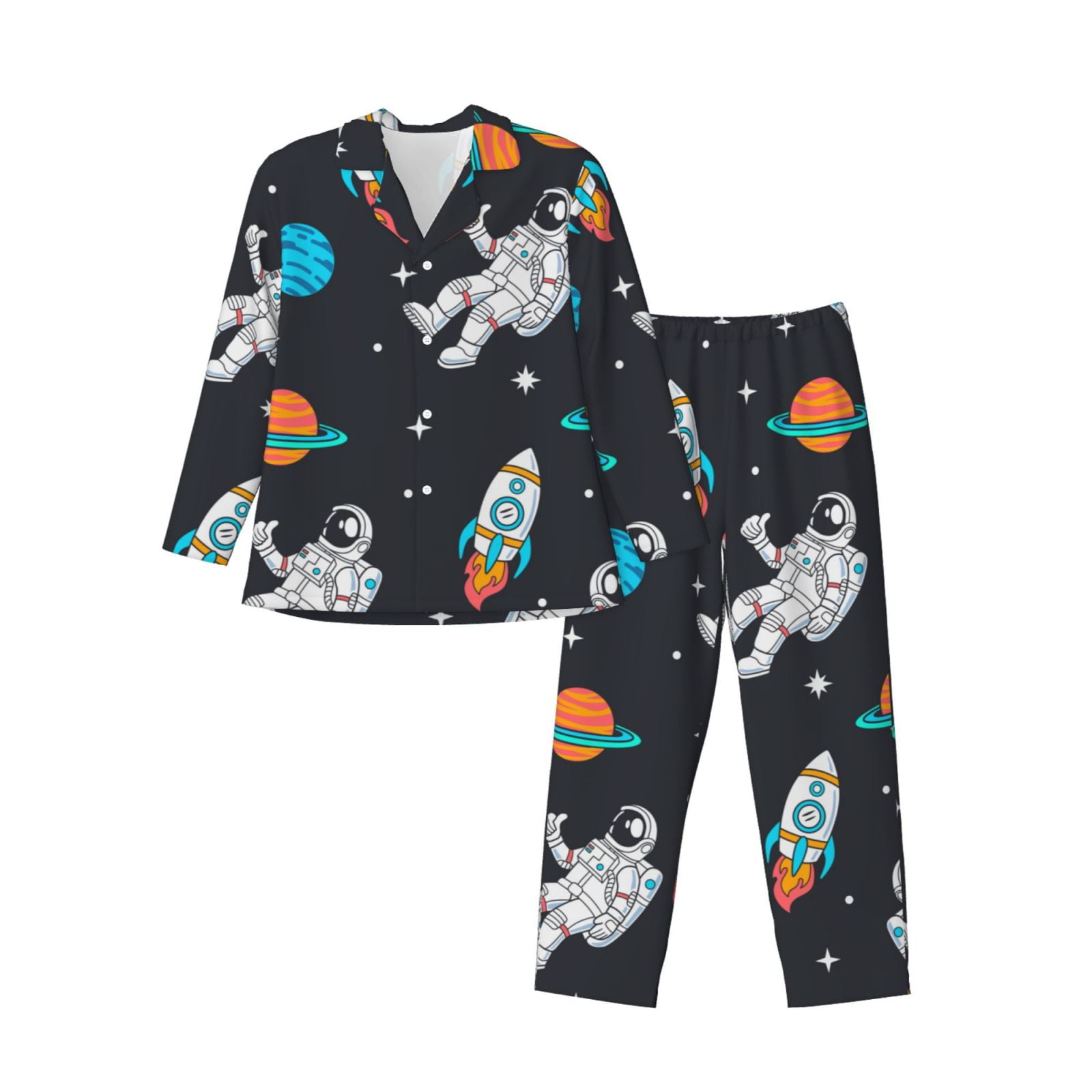 Bingfone Men'S Pajama Set 2 Piece Loungewear Pjs, Long Sleeve With ...