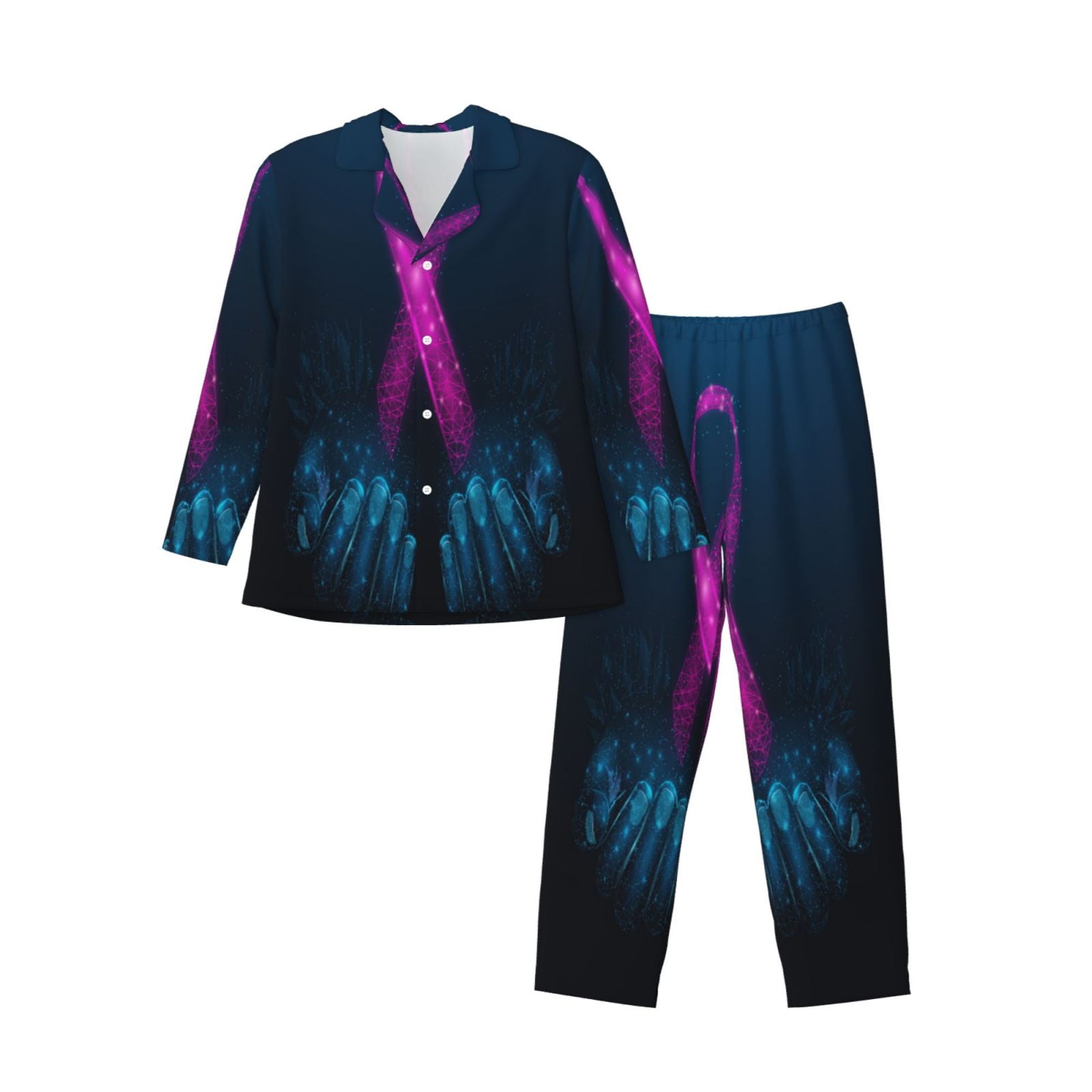 Bingfone Men'S Pajama Set 2 Piece Loungewear Pjs, Long Sleeve With ...