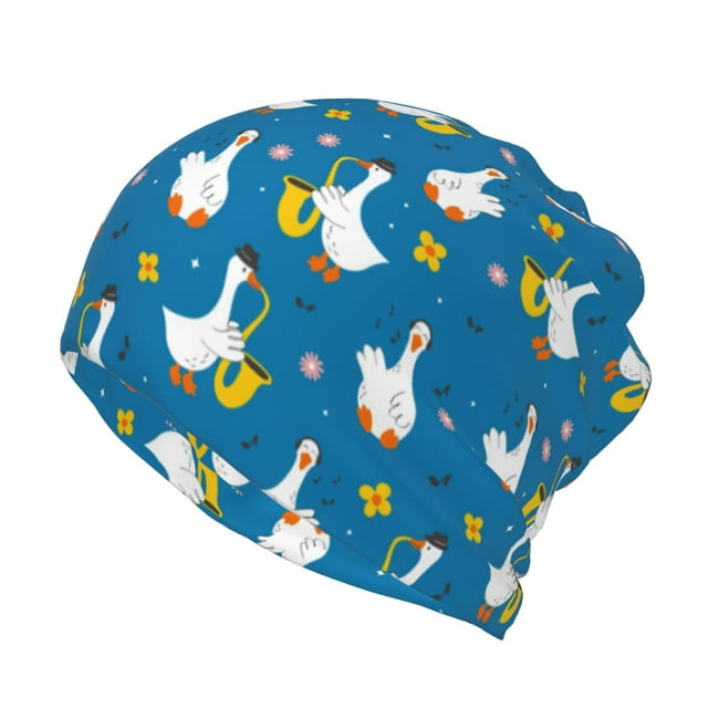 Bingfone Men Women Slouch Beanie Cartoon Goose Print Cap Hip-Hop Hat ...
