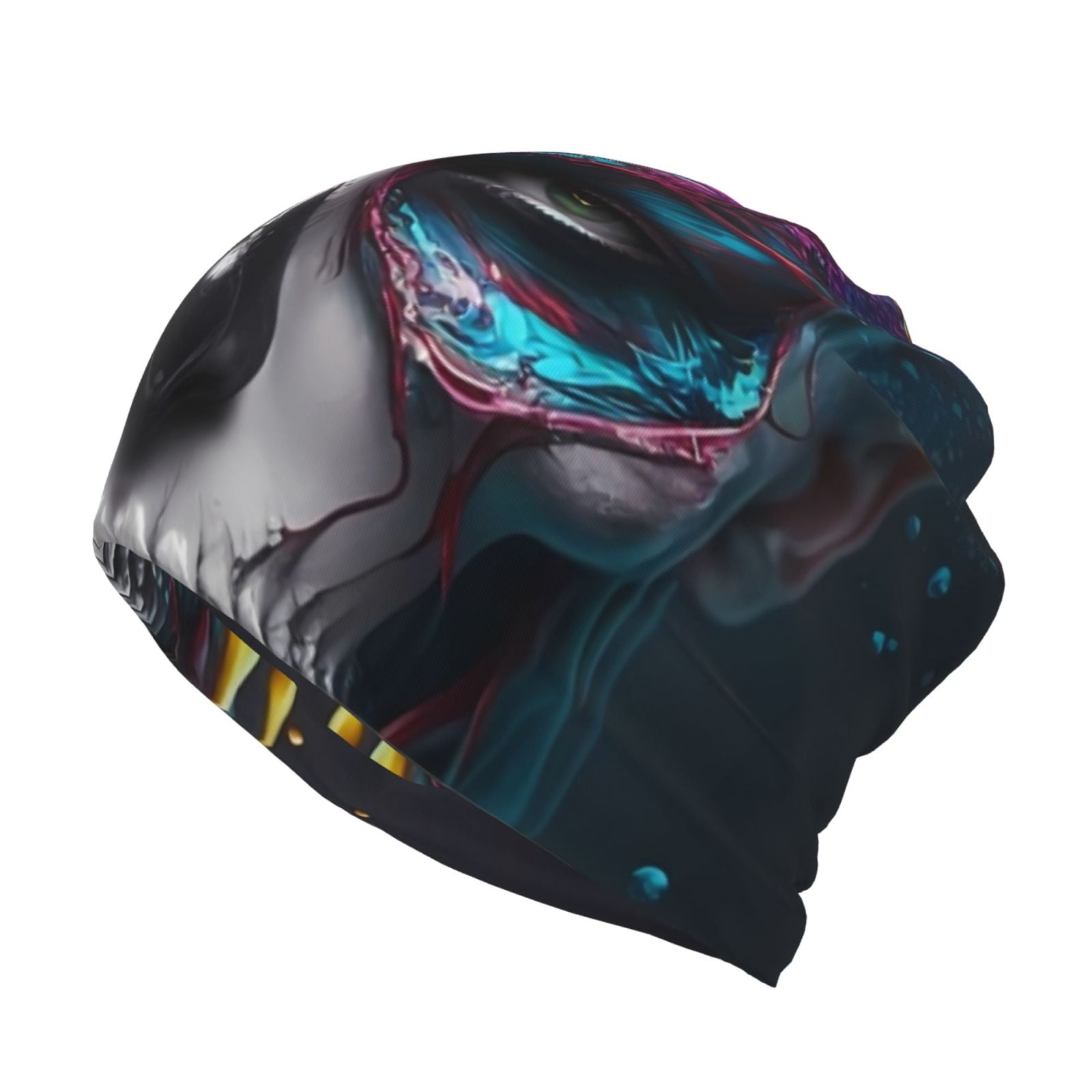 Bingfone Men Women Slouch Beanie Modern Abstract Colorful Skull Print ...