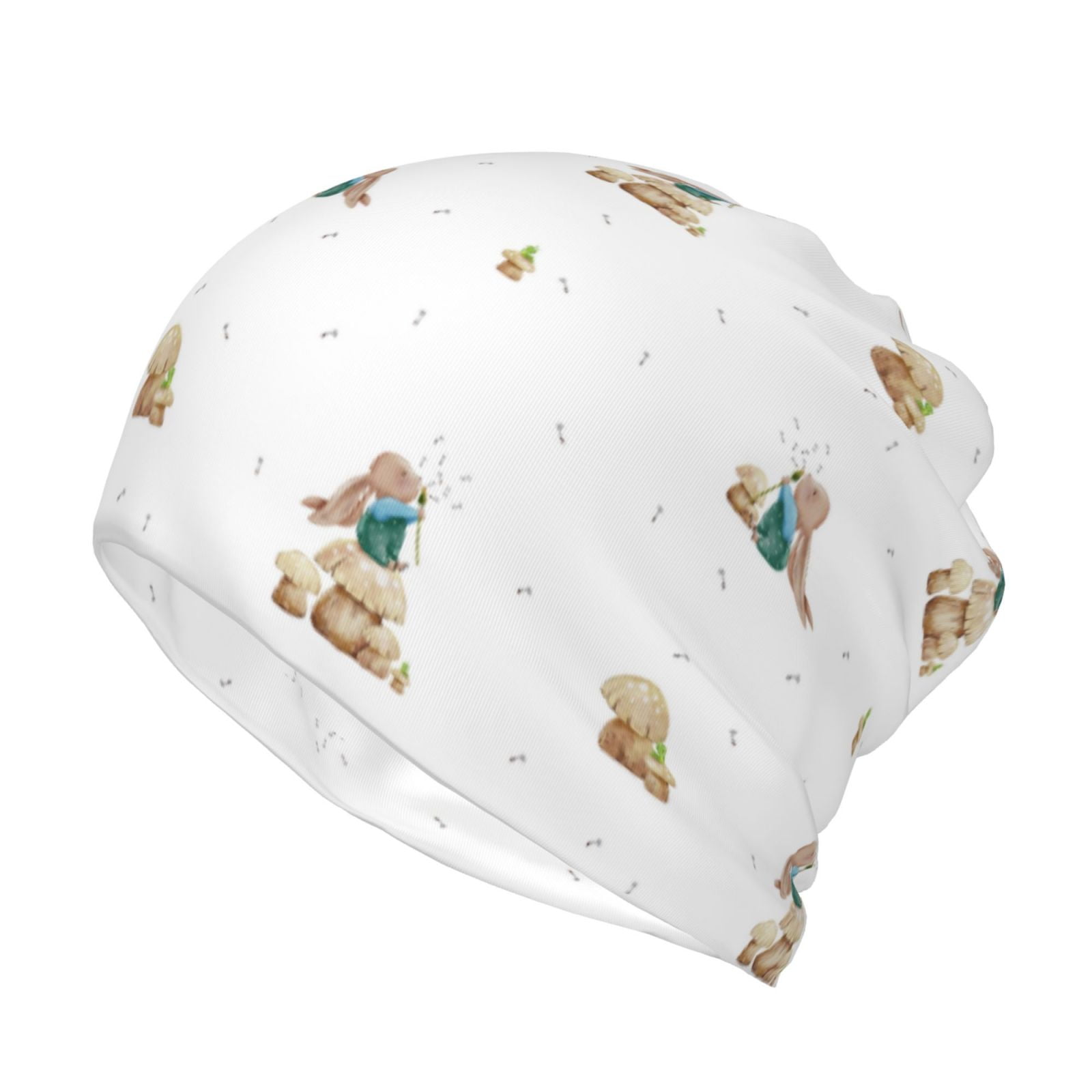 Bingfone Men Women Slouch Beanie Rabbit Blowing Dandelions Print Cap ...