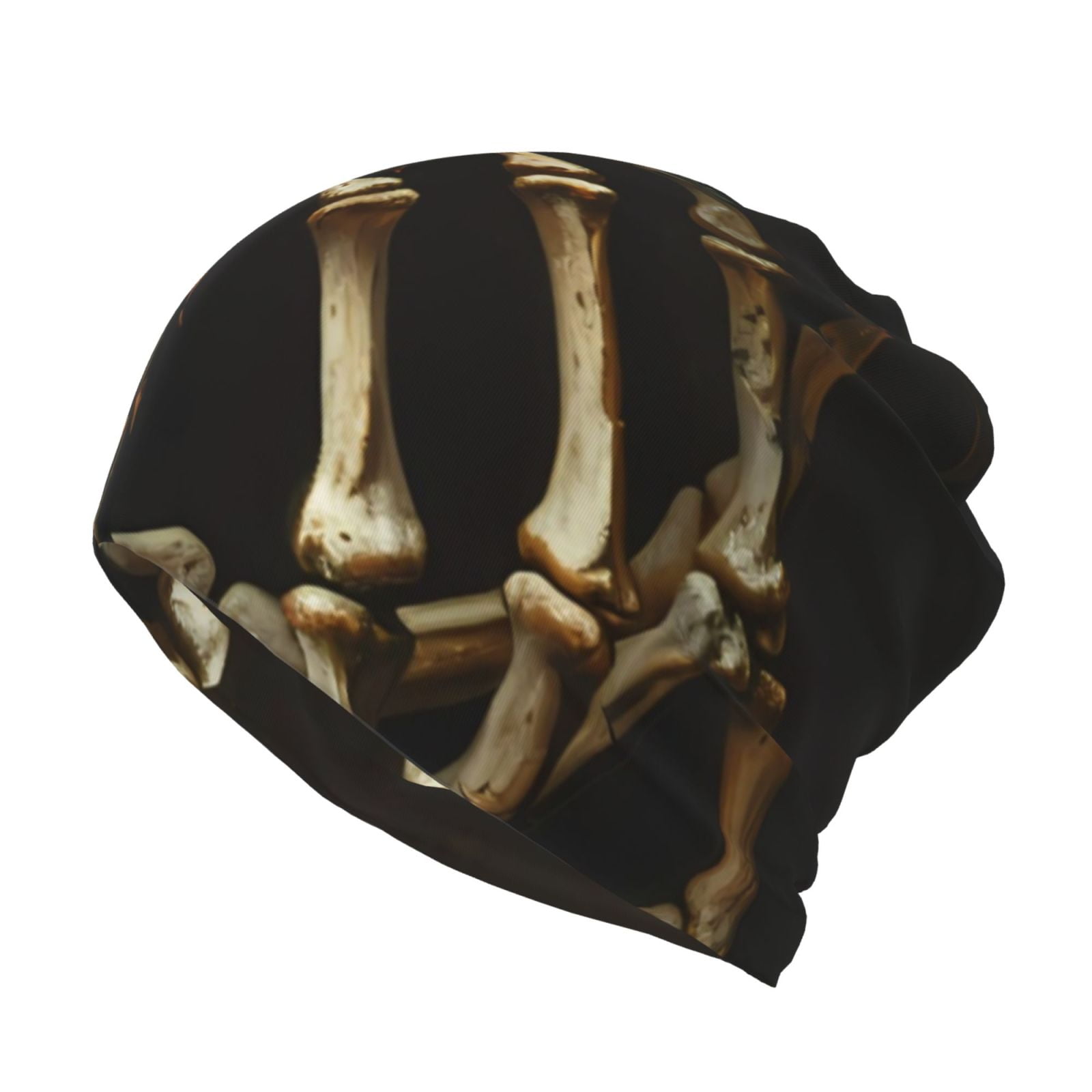 Bingfone Men Women Slouch Beanie Skeleton Hand Rose Butterfly Print Cap ...