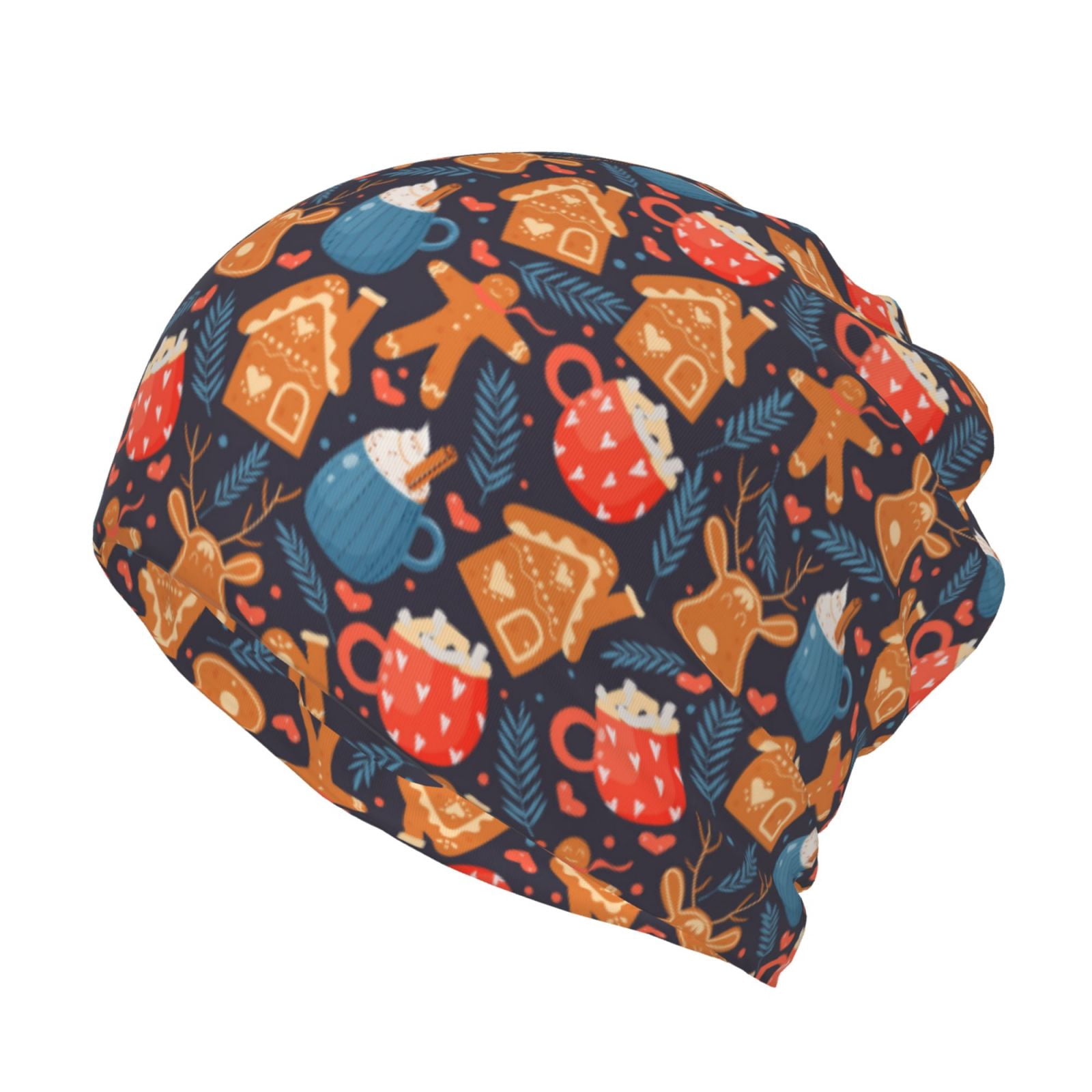 Bingfone Men Women Slouch Beanie Snowman house leaf Print Cap Hip-Hop ...
