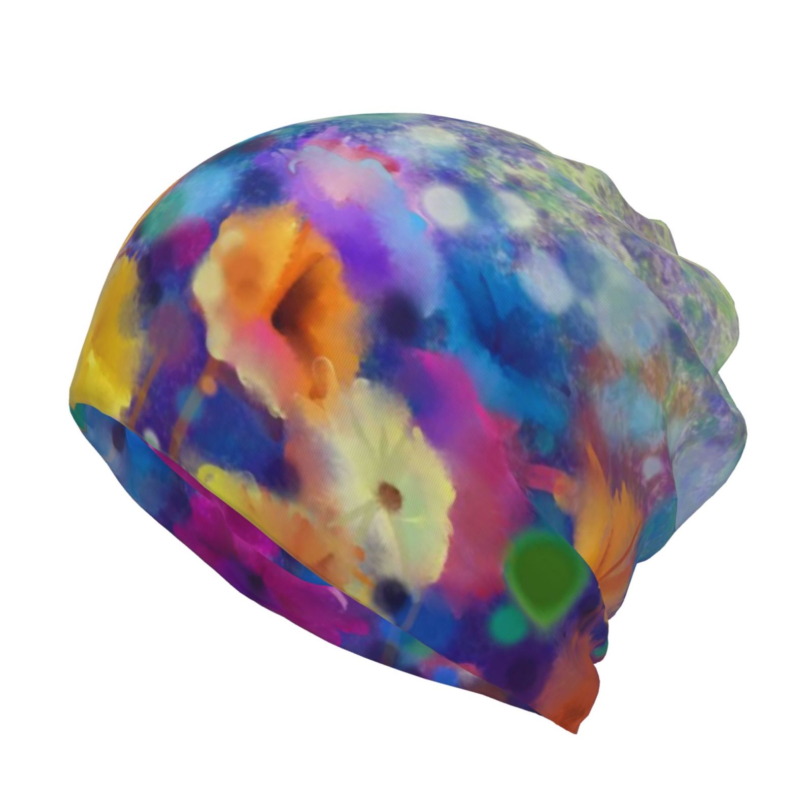 Bingfone Men Women Slouch Beanie Spring Flower Seasonal Print Cap Hip ...