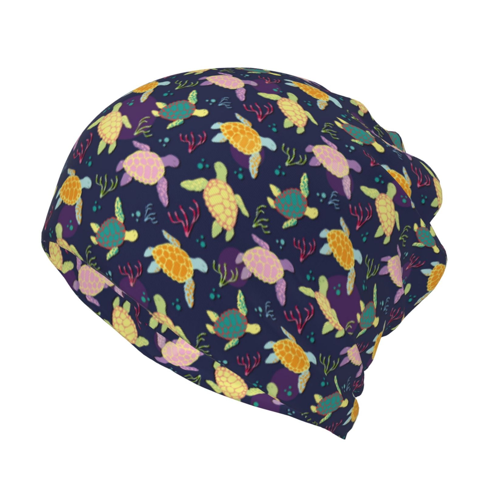 Bingfone Men Women Slouch Beanie Turtle Print Cap Hip-Hop Hat Headwear ...