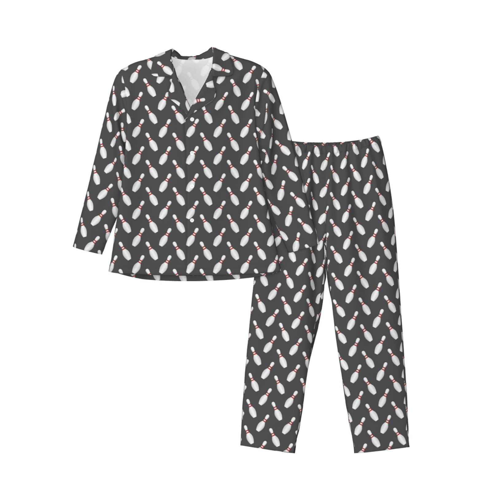 Bingfone Men's Pajama Set 2 Piece Loungewear PJs, Long Sleeve with ...