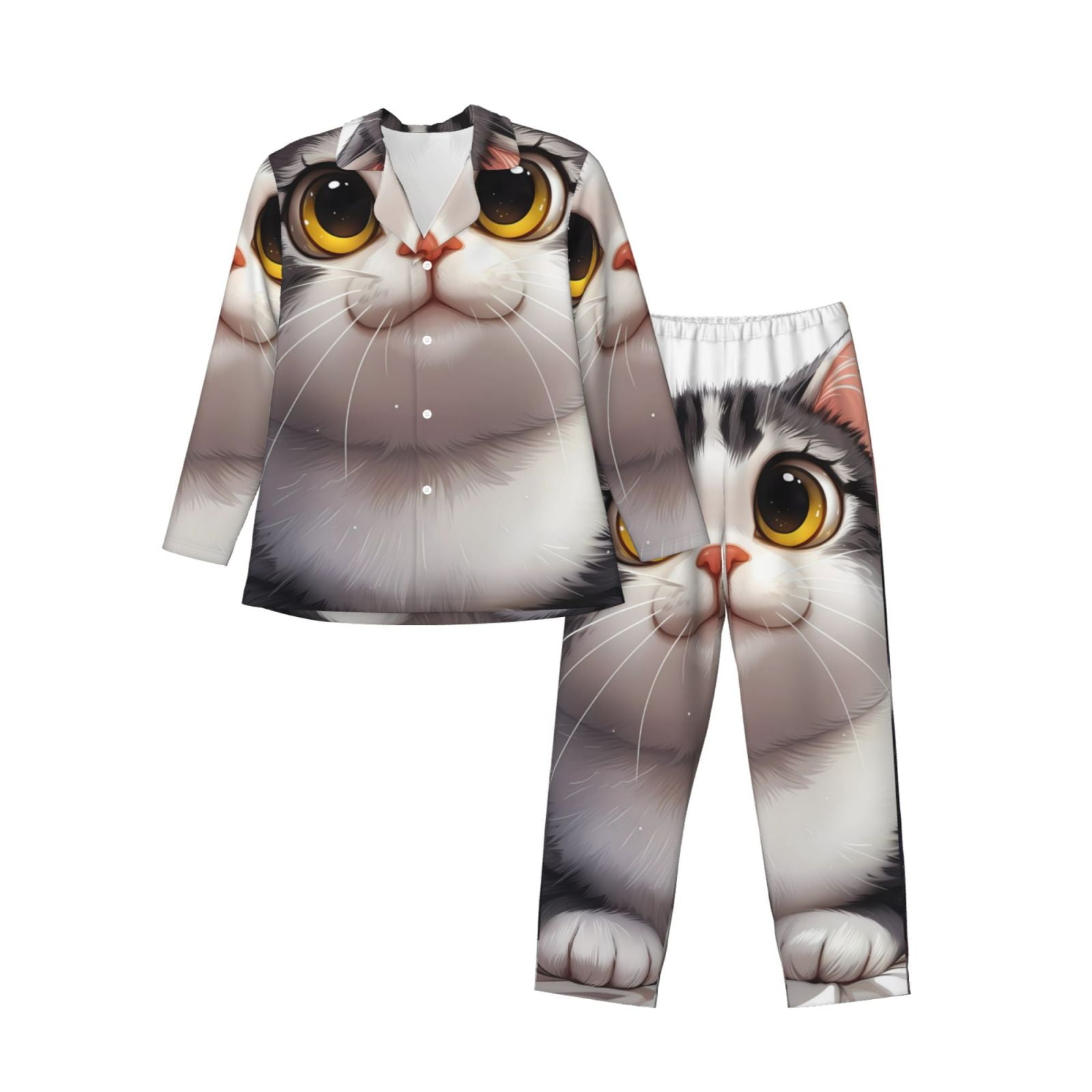 Bingfone Men's Pajama Set 2 Piece Loungewear PJs, Long Sleeve with ...