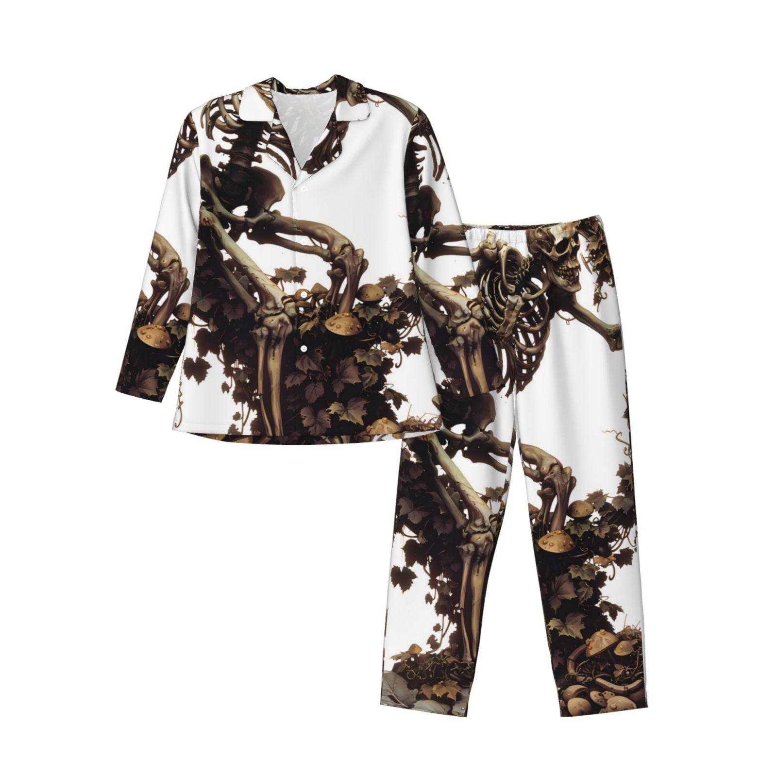 Bingfone Men's Pajama Set 2 Piece Loungewear PJs, Long Sleeve with ...