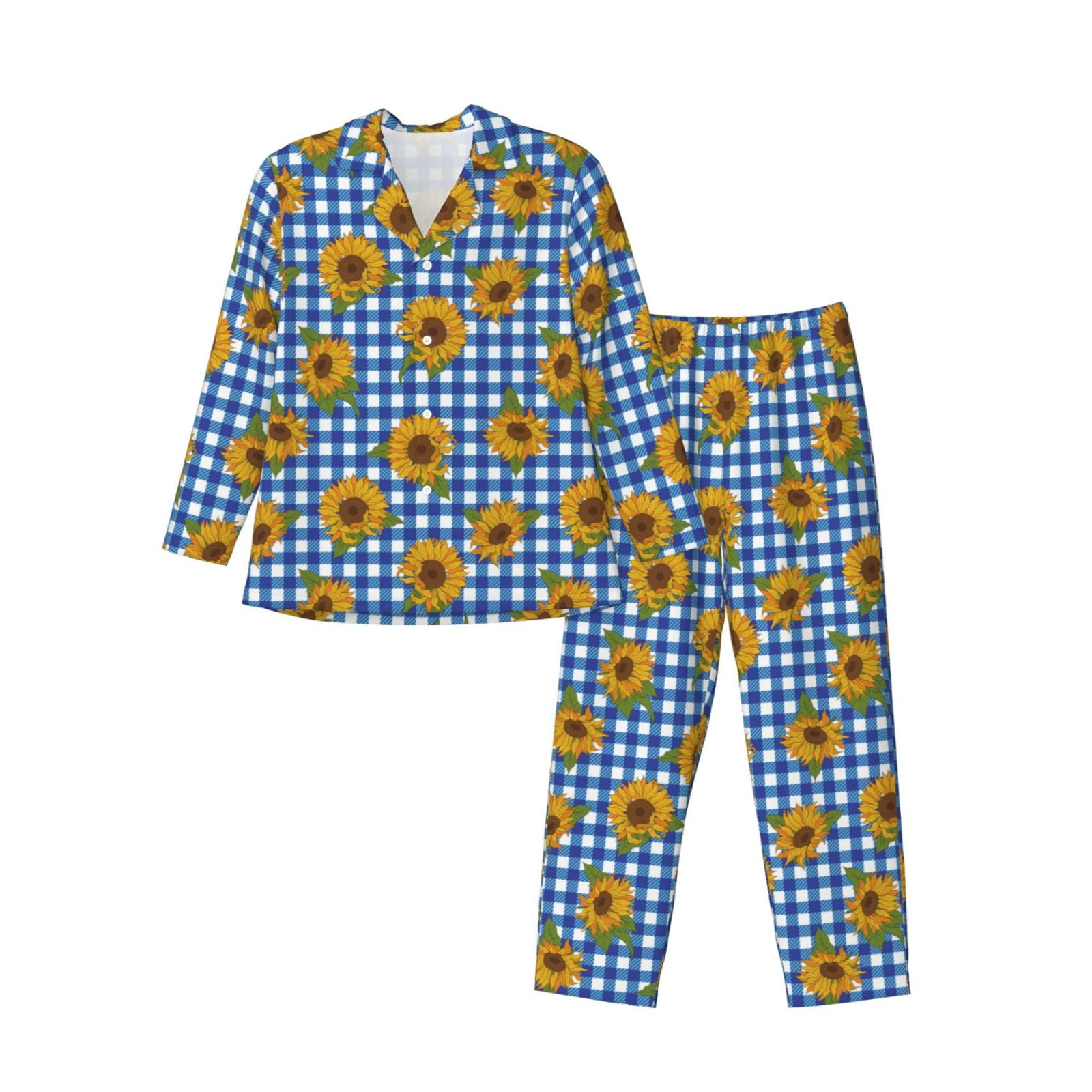 Bingfone Men's Pajama Set 2 Piece Loungewear PJs, Long Sleeve with ...