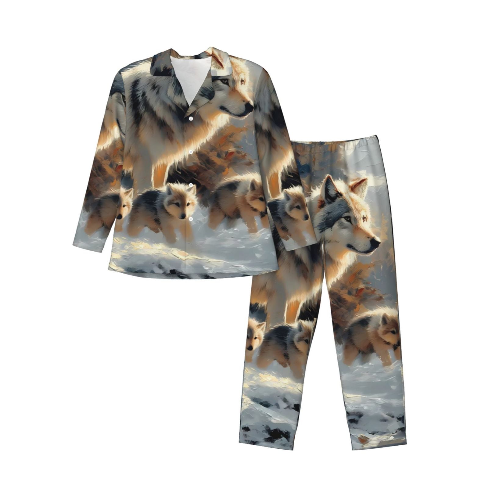 Bingfone Men's Pajama Set 2 Piece Loungewear PJs, Long Sleeve with ...