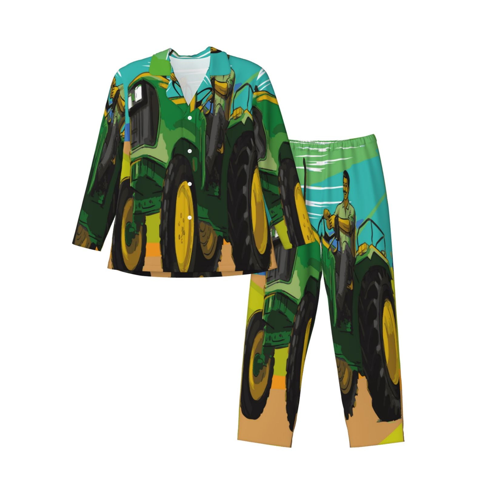 Bingfone Men's Pajama Set 2 Piece Loungewear PJs, Long Sleeve with ...