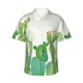 Bingfone Men's Short Sleeve Button Down Shirts Hawaiian Cartoon Cactus ...